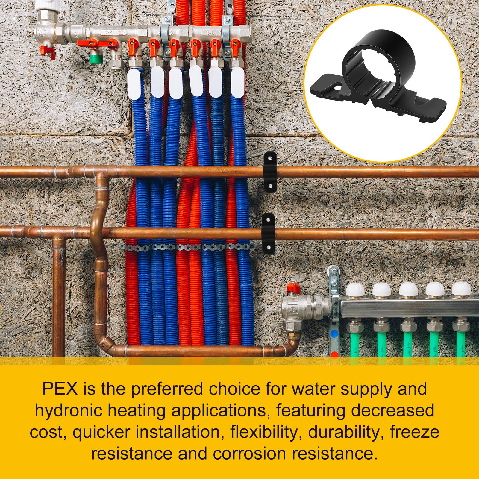 Pex Clamps 3/4 50-Pack 3/4\" Pipe Support Clamps - For PEX, Copper ...