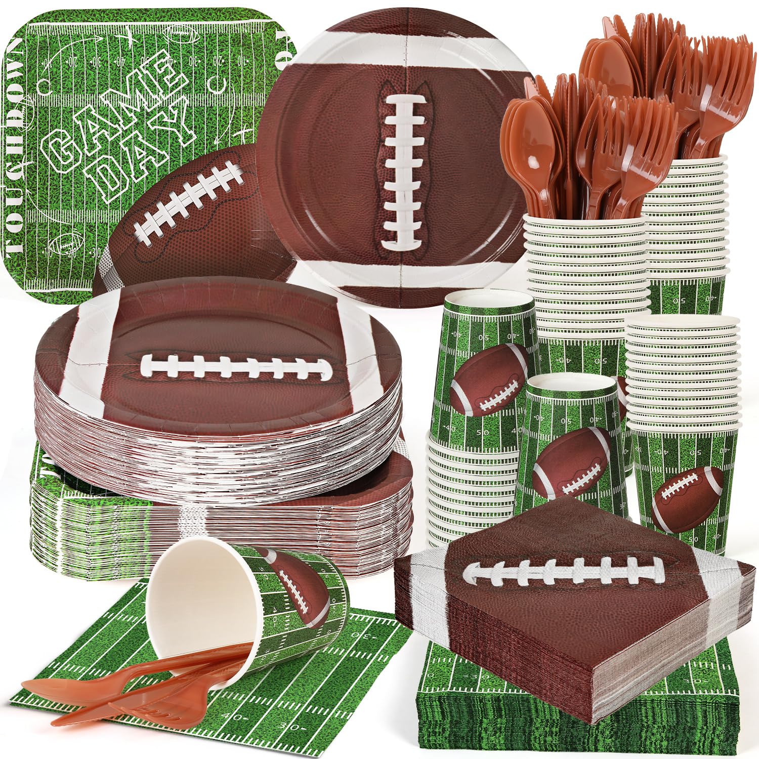 Amazon.com: FULJOOY 400 Pcs Football Party Supplies Paper Round Square ...