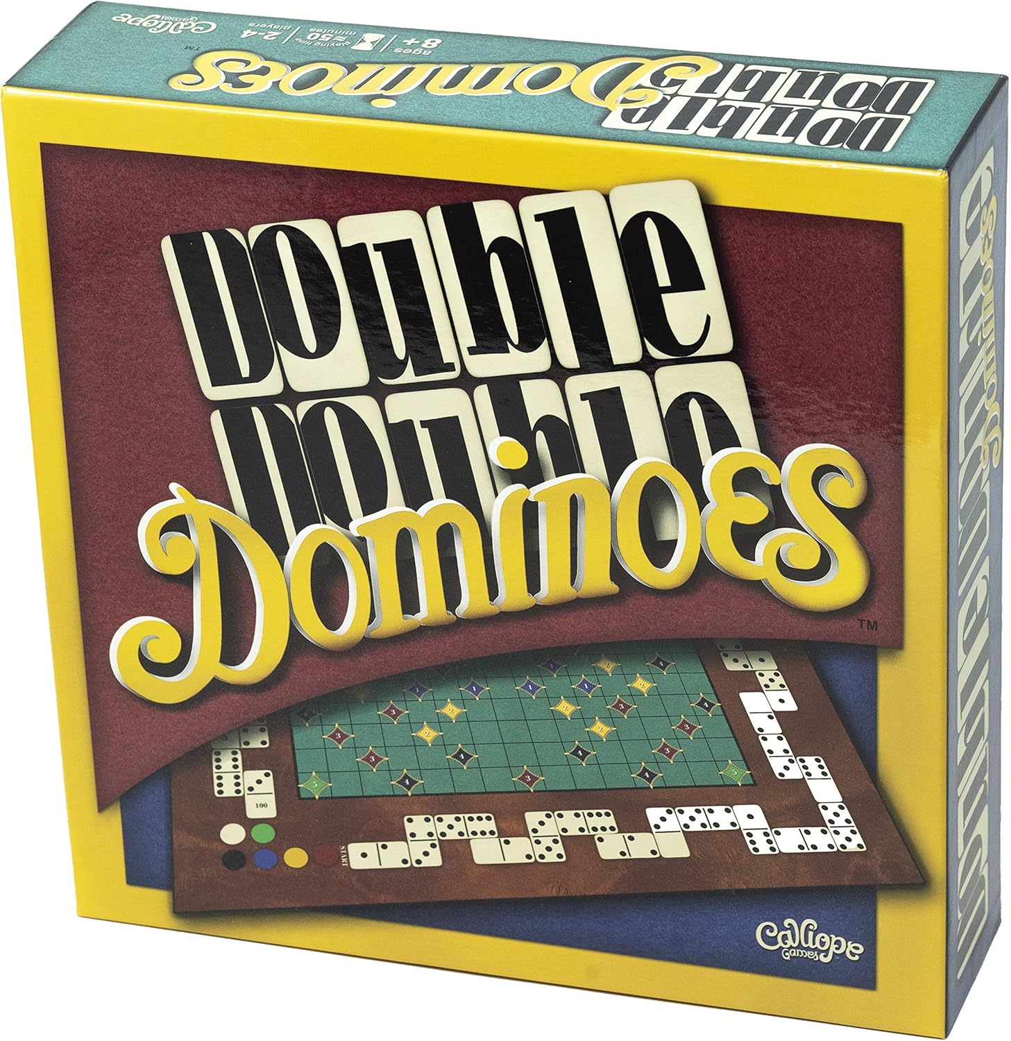 Amazon.com: Calliope Games Double Double Dominoes Game with Board ...