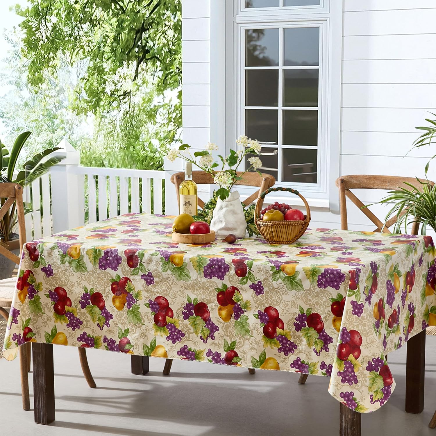 Amazon.com: Newbridge Avalon Fresh Ripe Fruit Vinyl Tablecloth with ...