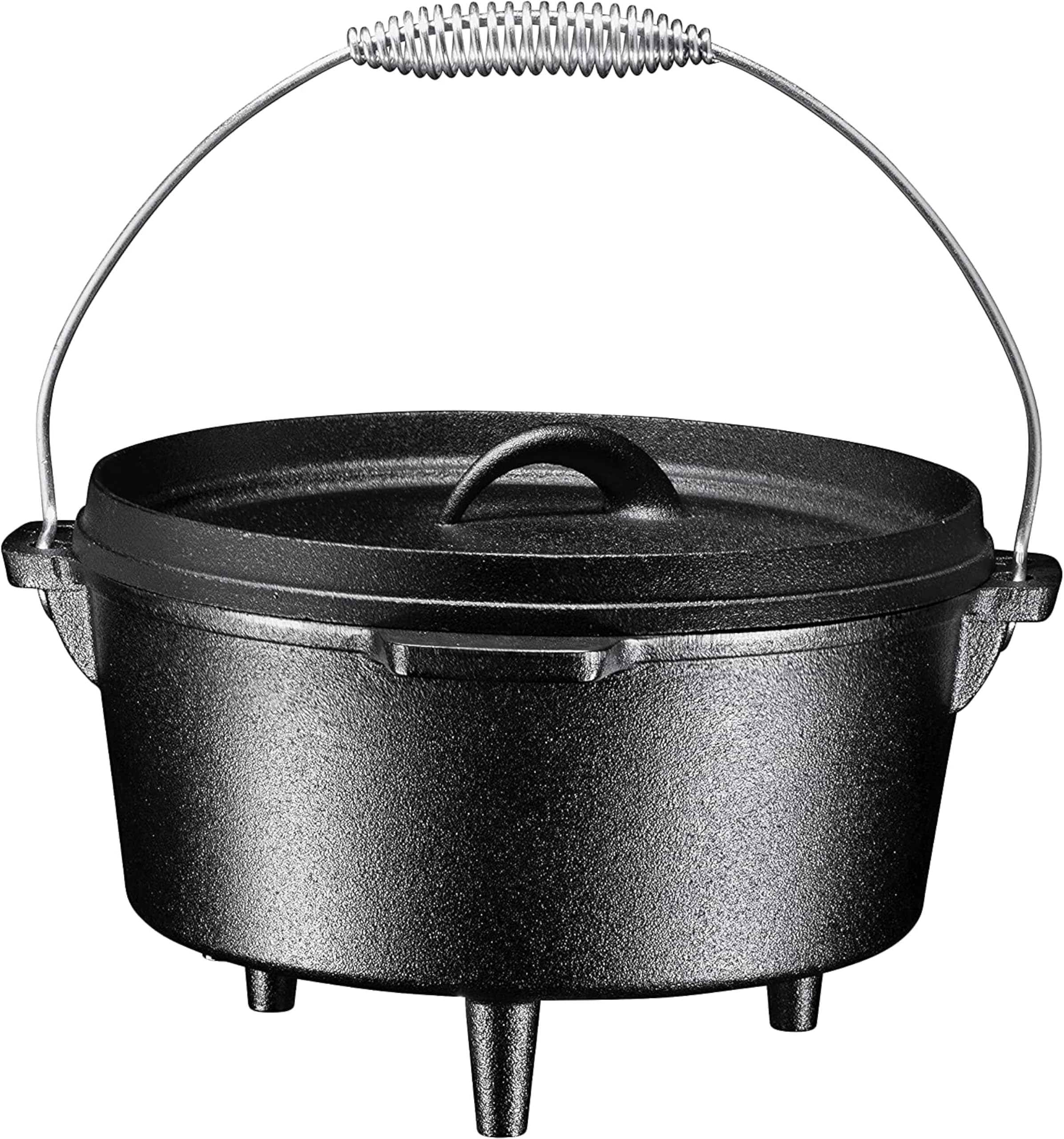 Amazon.com: 2-in-1 Pre-Seasoned Cast Iron Dutch Oven Casserole Pot with ...