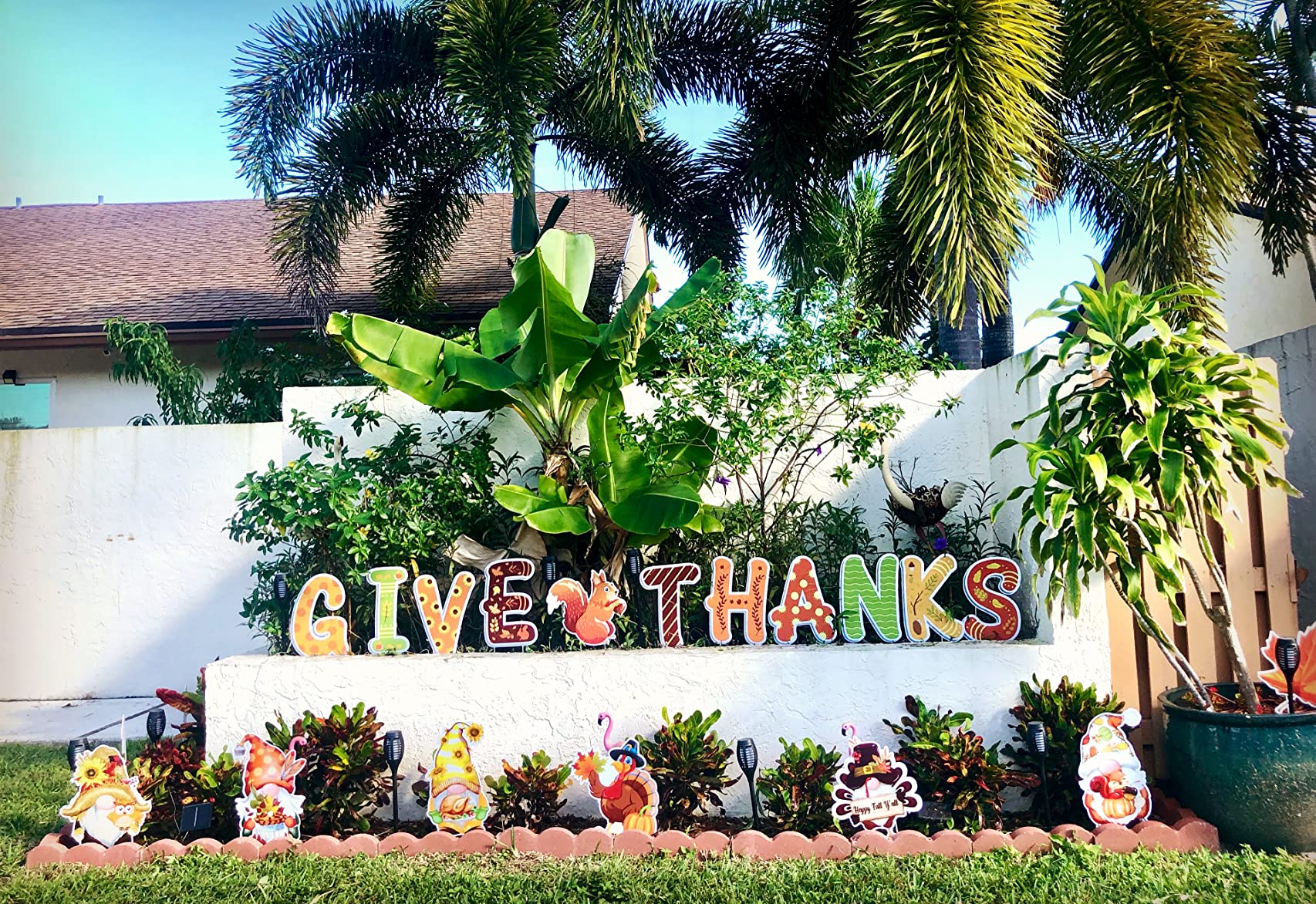 Amazon.com : AnyDesign 14Pcs Large Thanksgiving Yard Sign With 28Pcs ...