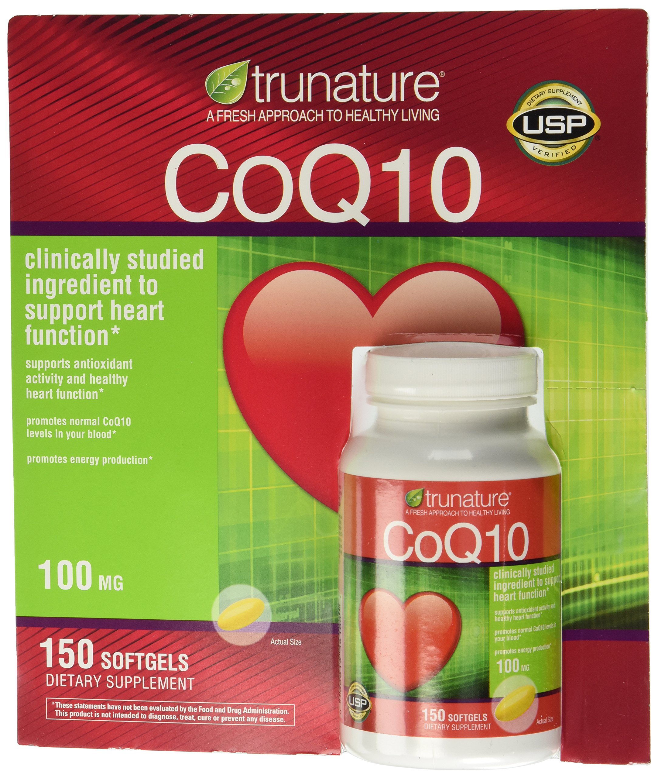 Buy TruNature Coenzyme CoQ10 100 mg - 150 Softgels (Pack of 3) Online ...