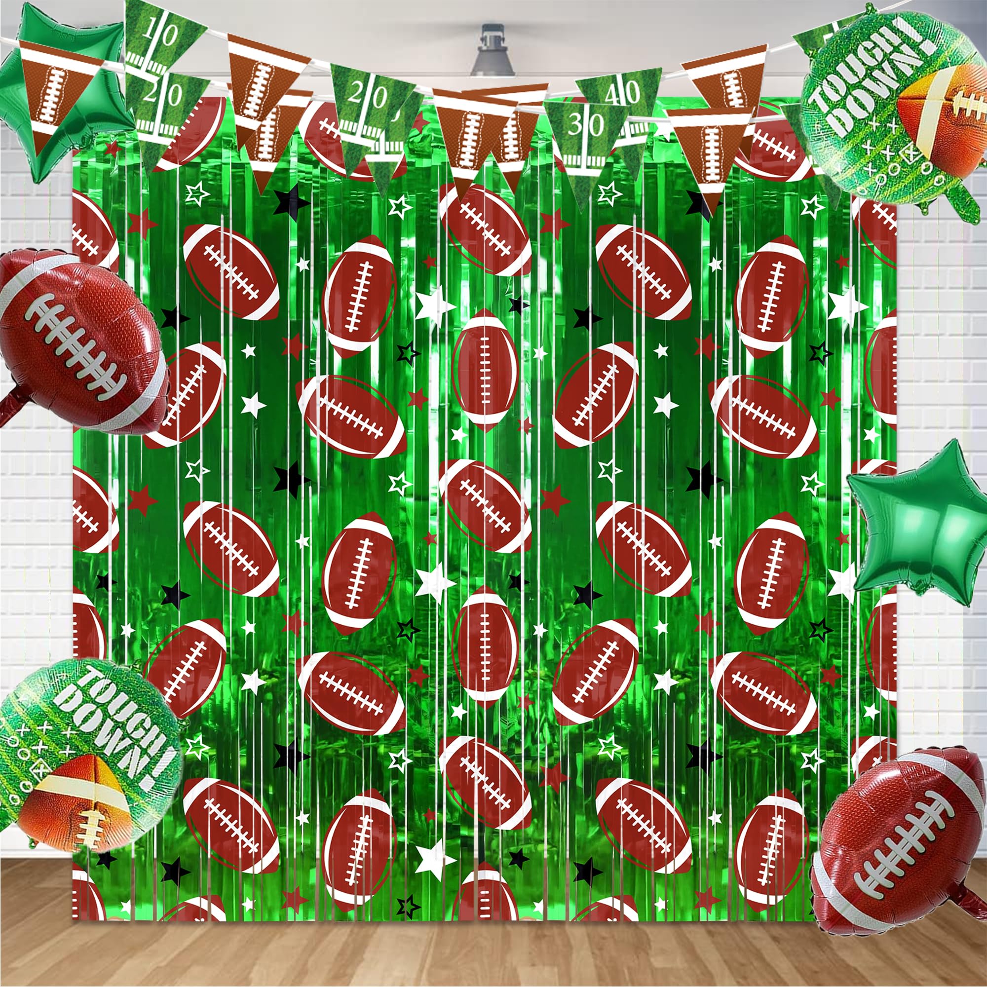 Amazon.com: 10 Pack Football Party Decorations,Football Fringe Curtain ...