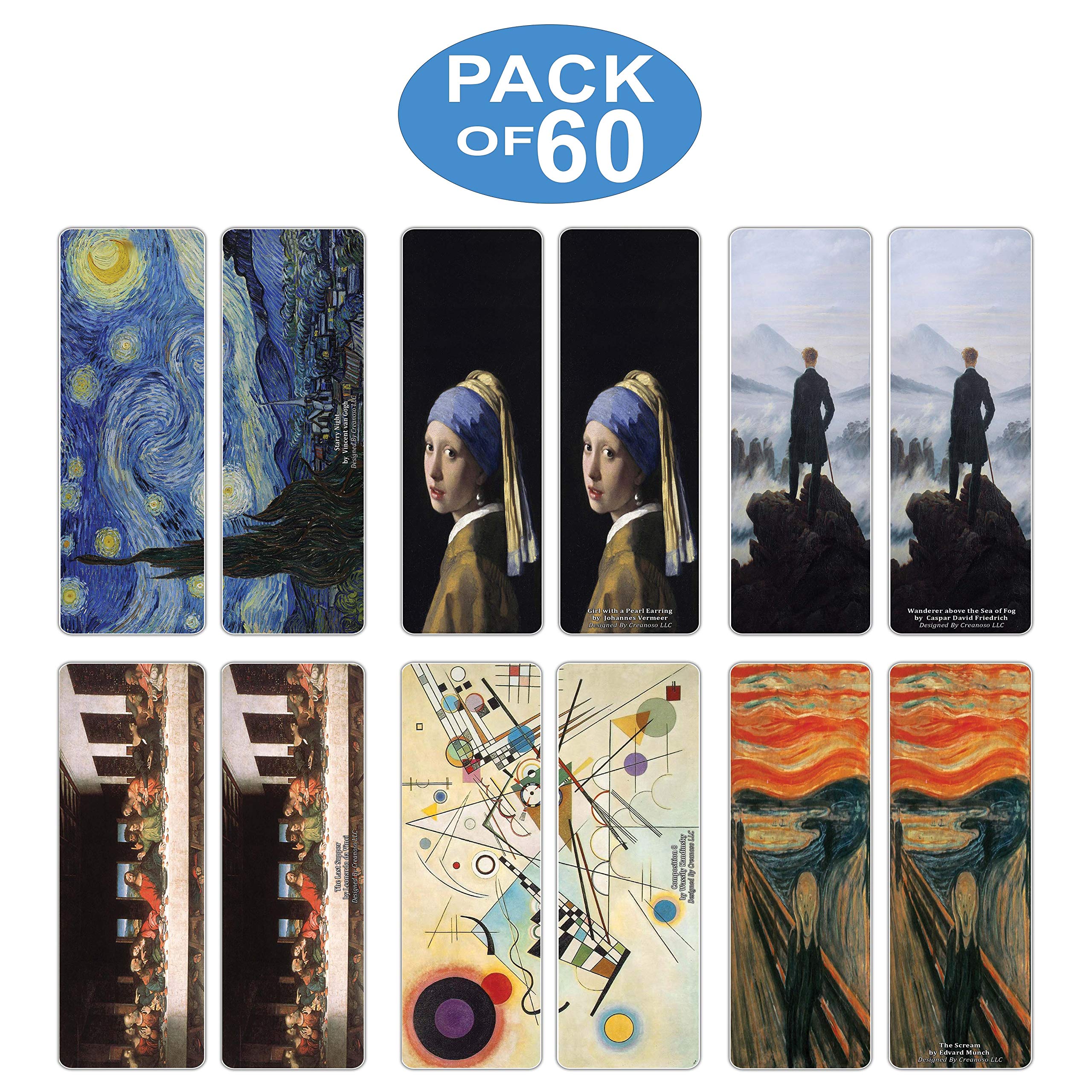 Creanoso Famous Classic Arts Series 2 Bookmarks (60-Pack) - Van Gogh ...