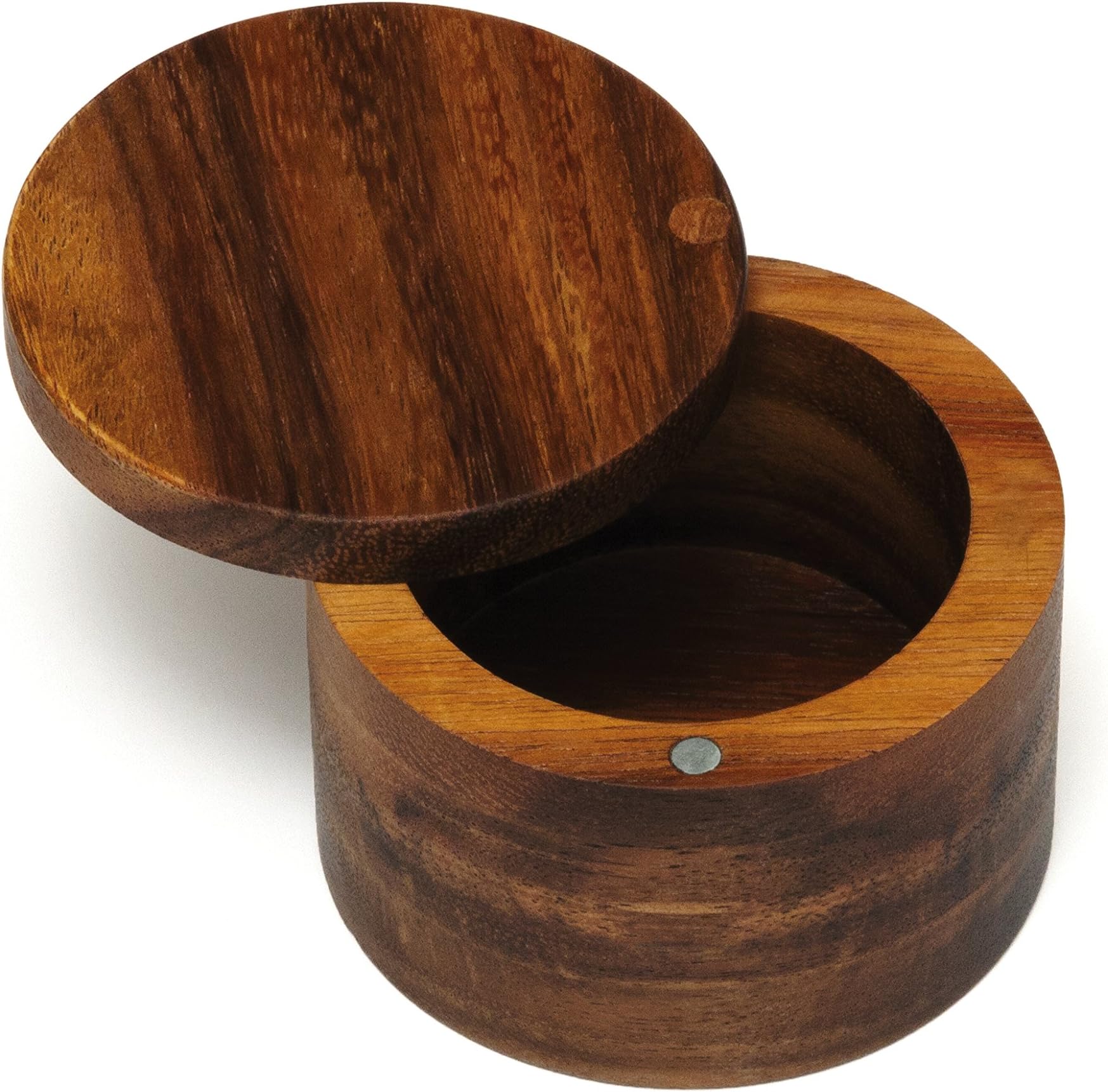 Amazon.com: nambe Nara Salt Cellar | Wood Salt or Spice Box with Swivel ...