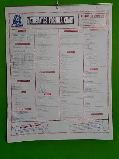 Buy MATH FORMULA CHART FOR HIGH SCHOOL STUDENTS IN ENGLISH Book Online ...