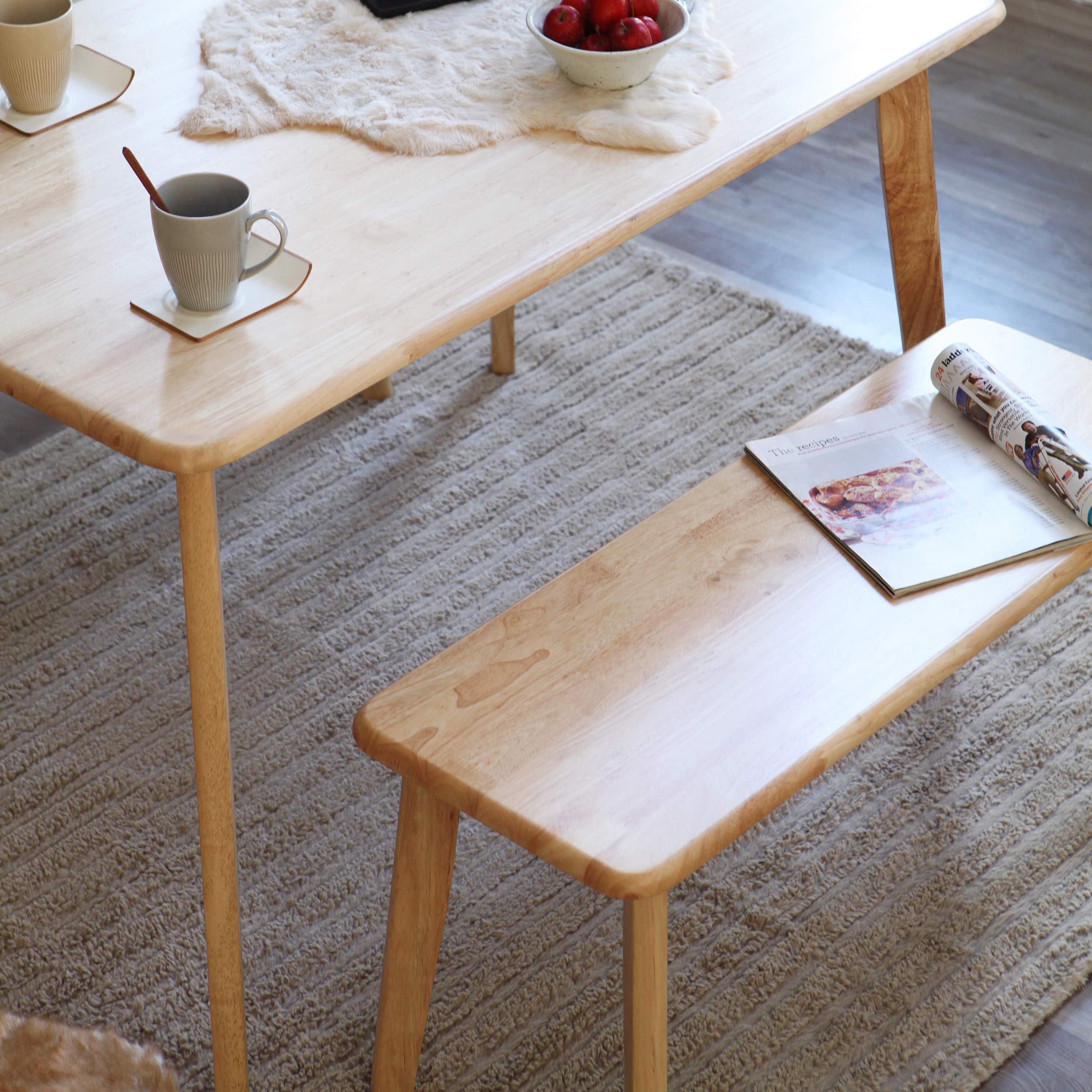 Snapklik.com : Livinia Canberra 37.4 Wooden Dining Bench/Mid Century ...