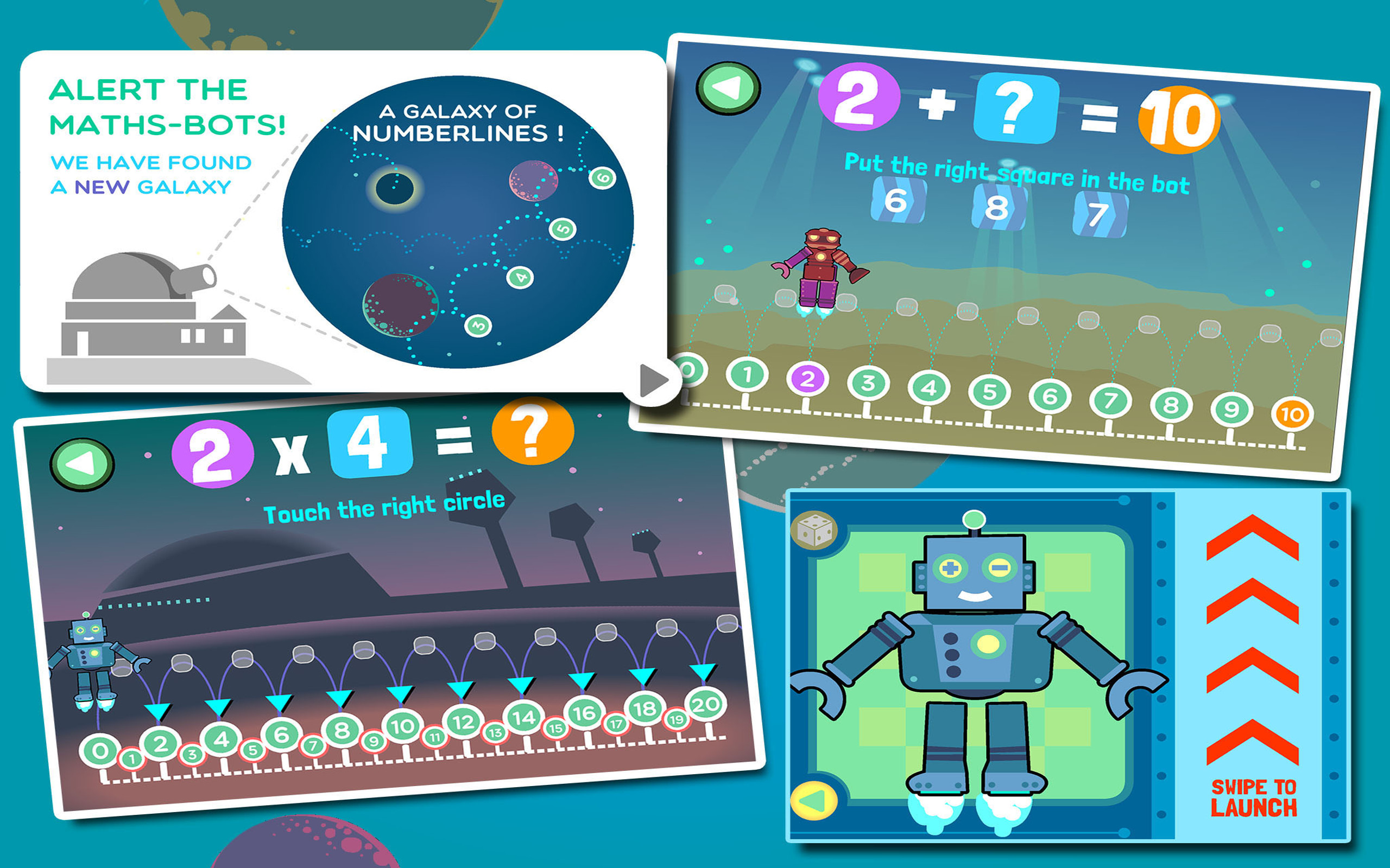 Number Line Galaxy Lite Robo Math - App on the Amazon Appstore