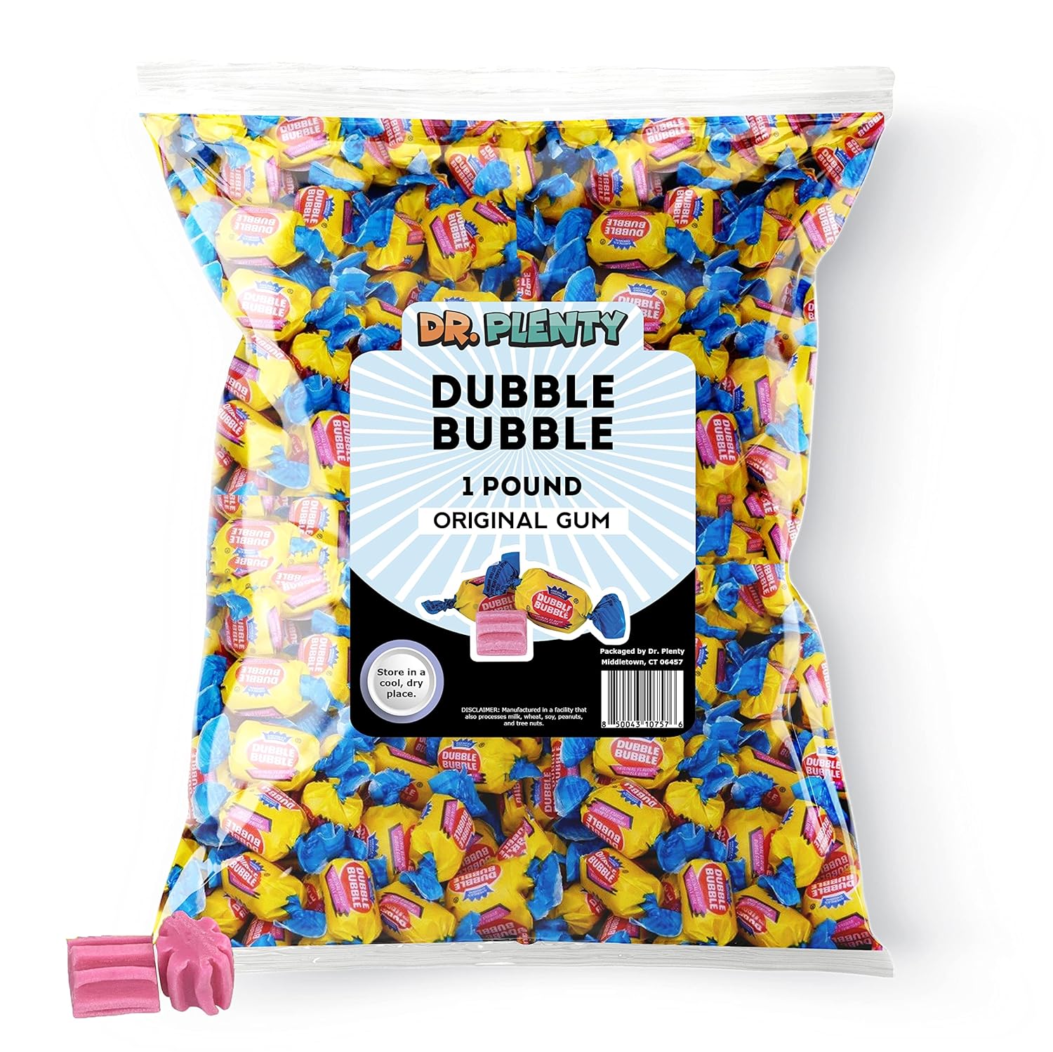 Amazon.com : Dubble Bubble Gum Original Flavor, 1LB - Bulk Pink ...