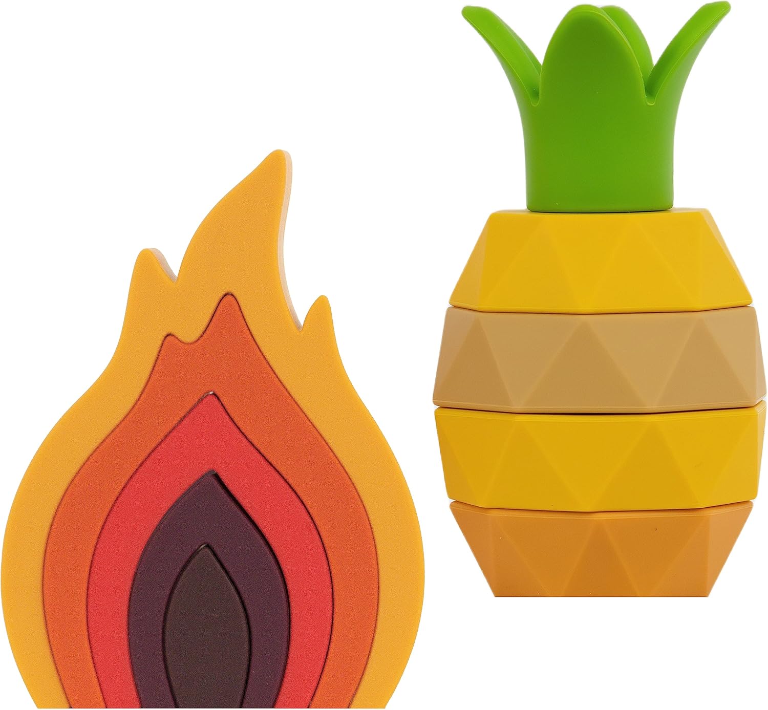 Amazon.com: elbebe - Pineapple and Fire Stacker Toys - Toddler Travel ...
