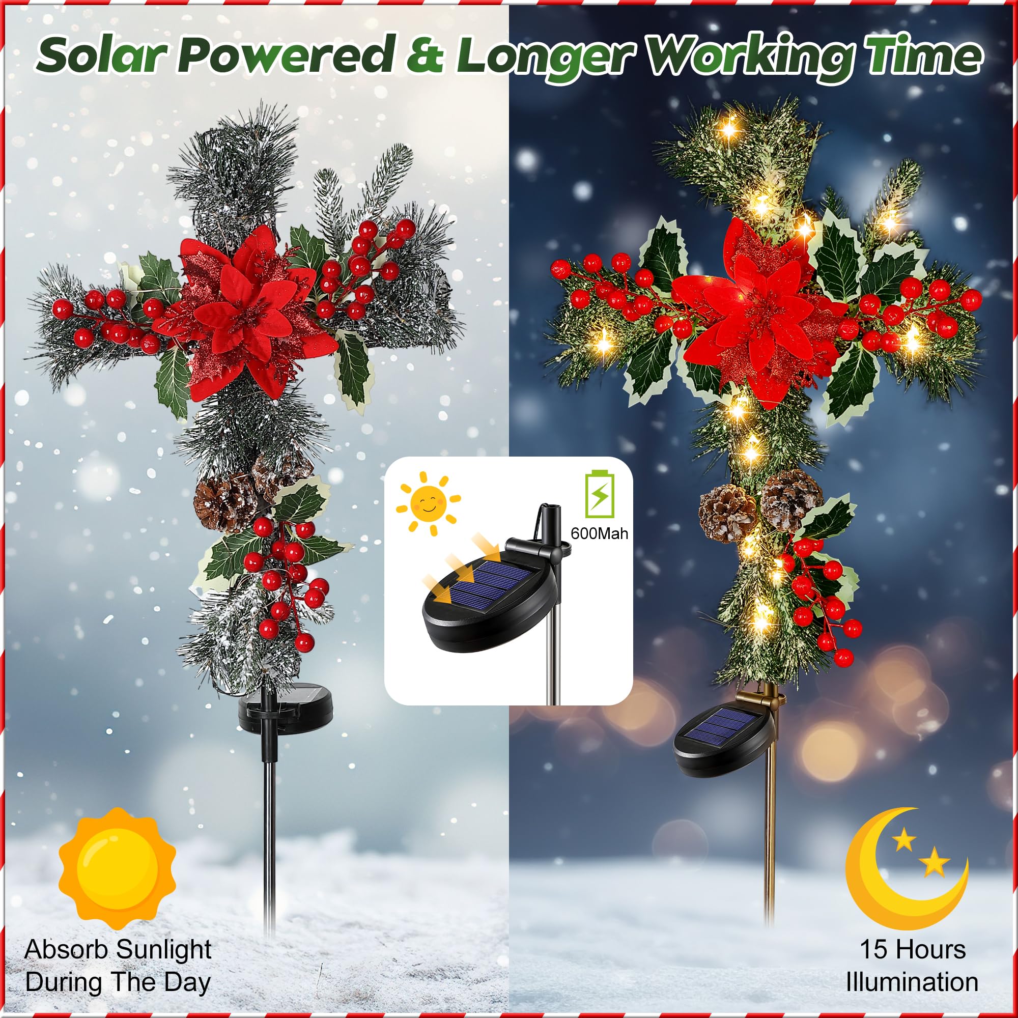 Lighted Outdoor Christmas Decorations Cross Fairybell All Surface