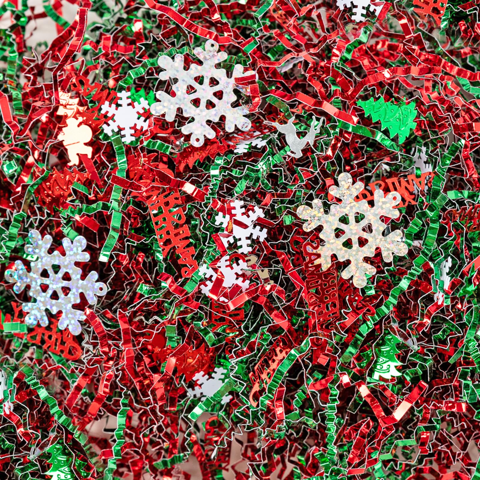 Amazon.com: Gloreyan 8.8oz Christmas Crinkle Cut Paper Shred, Xmas ...