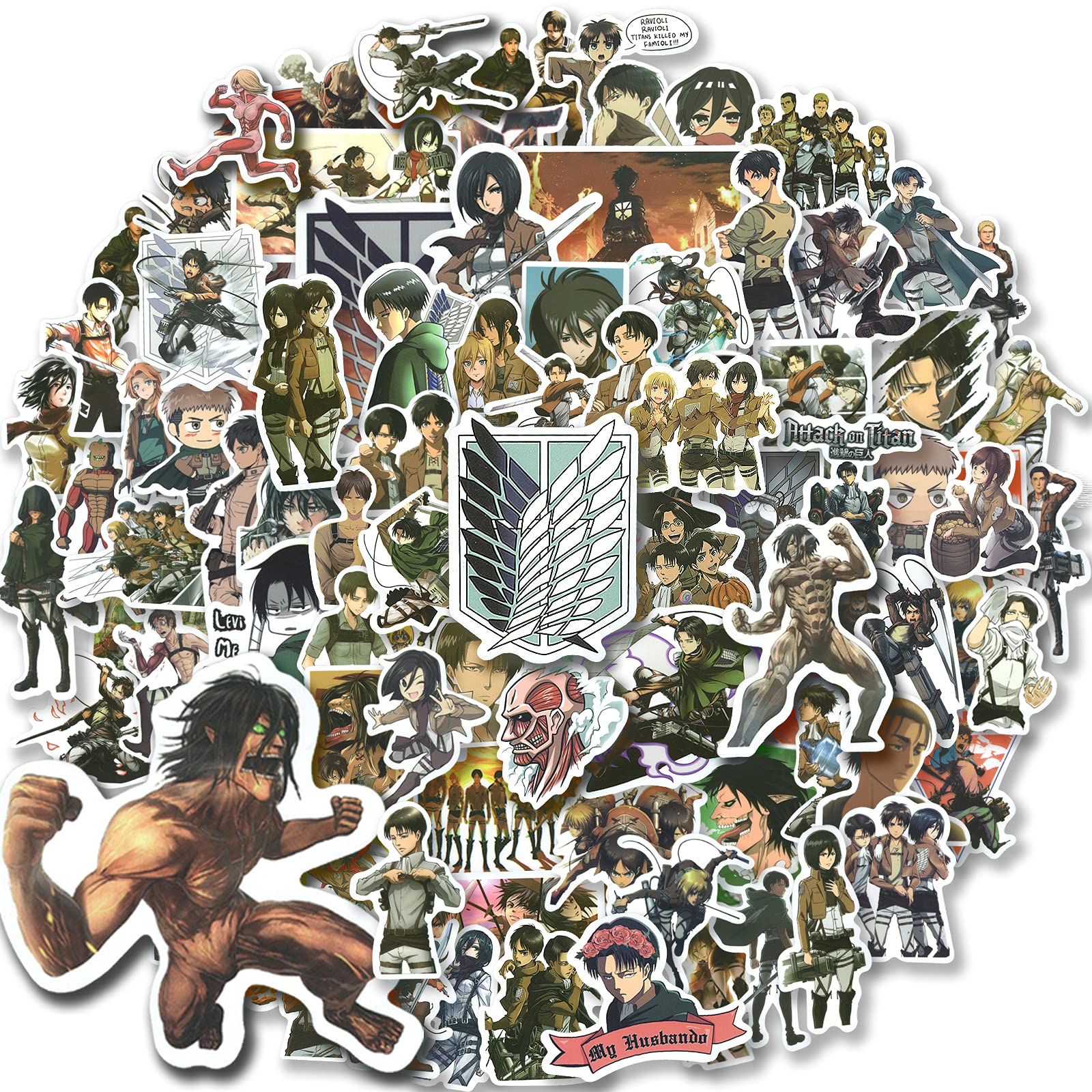 Attack On Titan Anime Stickers Pack [100 PCS] AOT Stickers for Anime ...