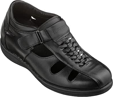 TOTO Men's Invisible Height Increasing Elevator Shoes - Leather Slip-on ...