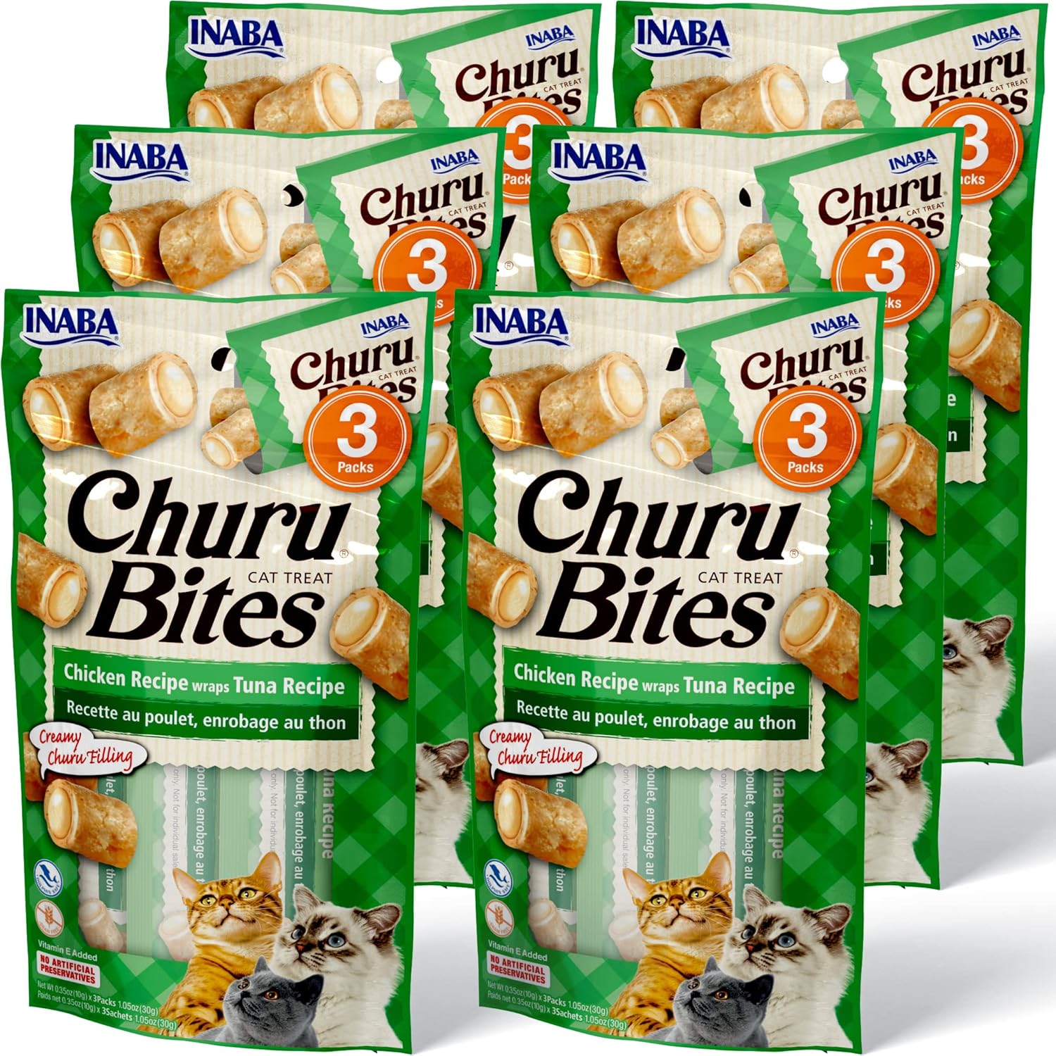 Amazon.com : INABA Churu Bites for Cats, Grain-Free, Soft/Chewy Baked ...