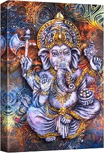 Amazon.com: wall26 Canvas Print Wall Art Colorful Rainbow Ganesha Hindu ...