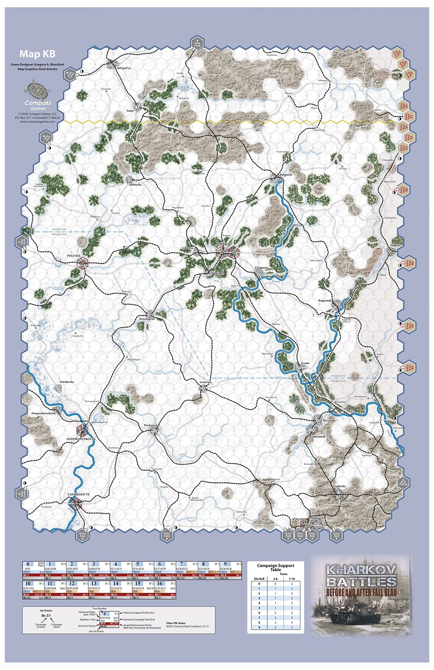 Snapklik.com : CPS Kharkov Battles Before & After Fall Blau Board Game