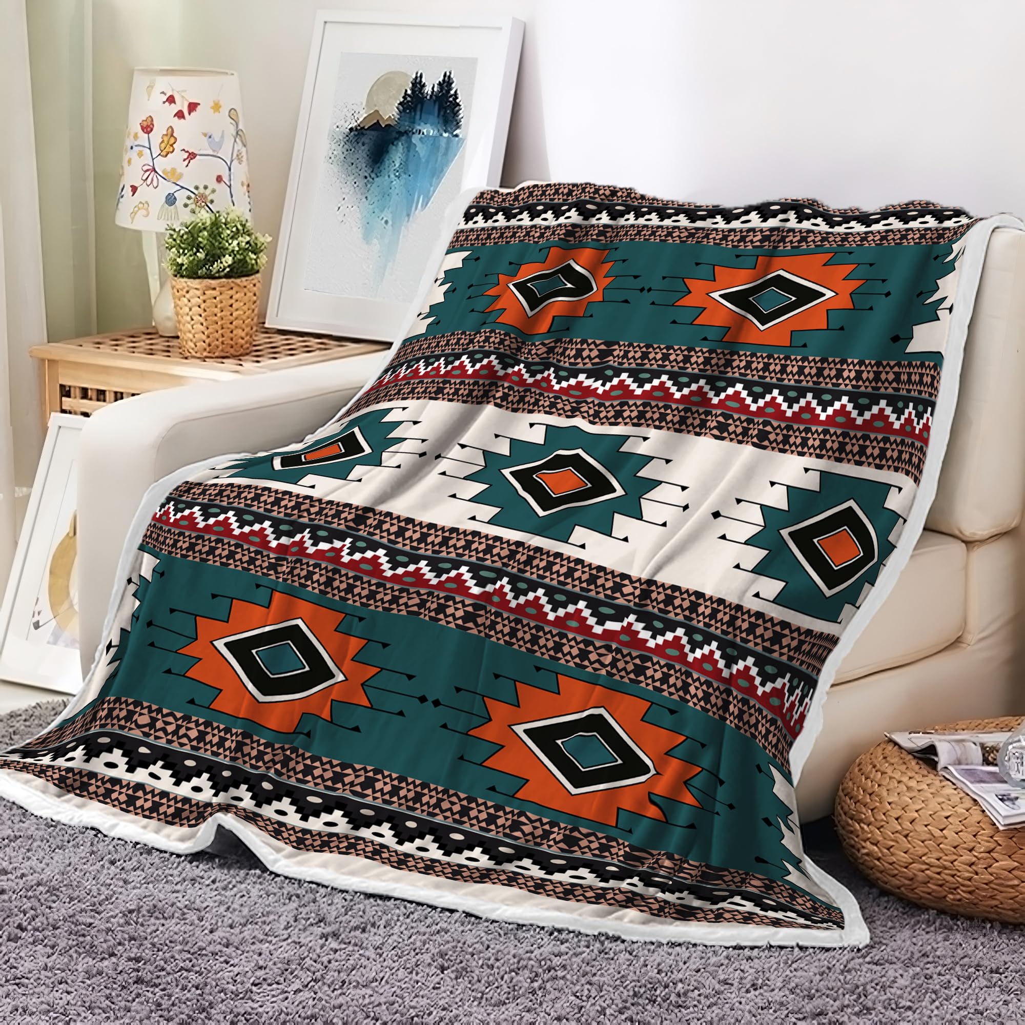 Amazon.com: Southwest Aztec Throw Blankets, Traditional Navajo ...