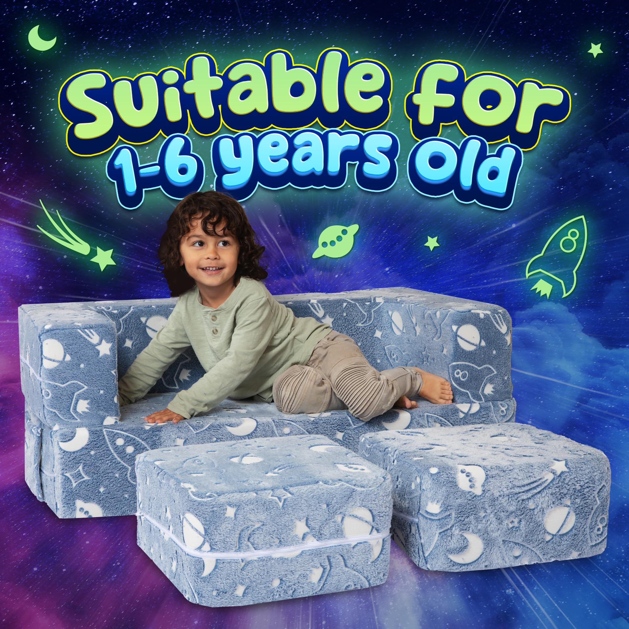 nimboo Kids Couch - Modular Kids Play Couch Set, Kids Sofa, Toddler ...