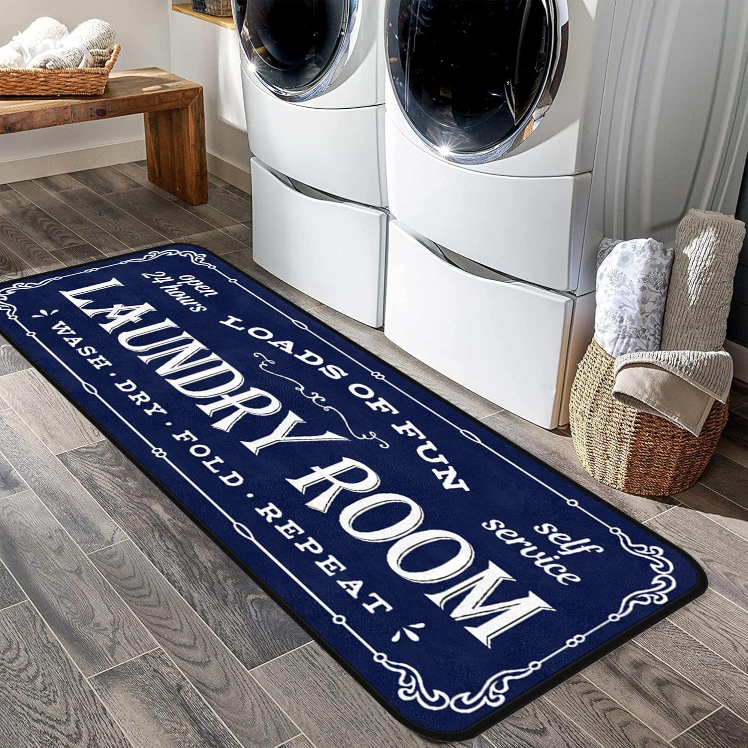 Amazon.com: Laundry Room Rug Area Rug Runner Non Slip Soft Laundry Mats ...