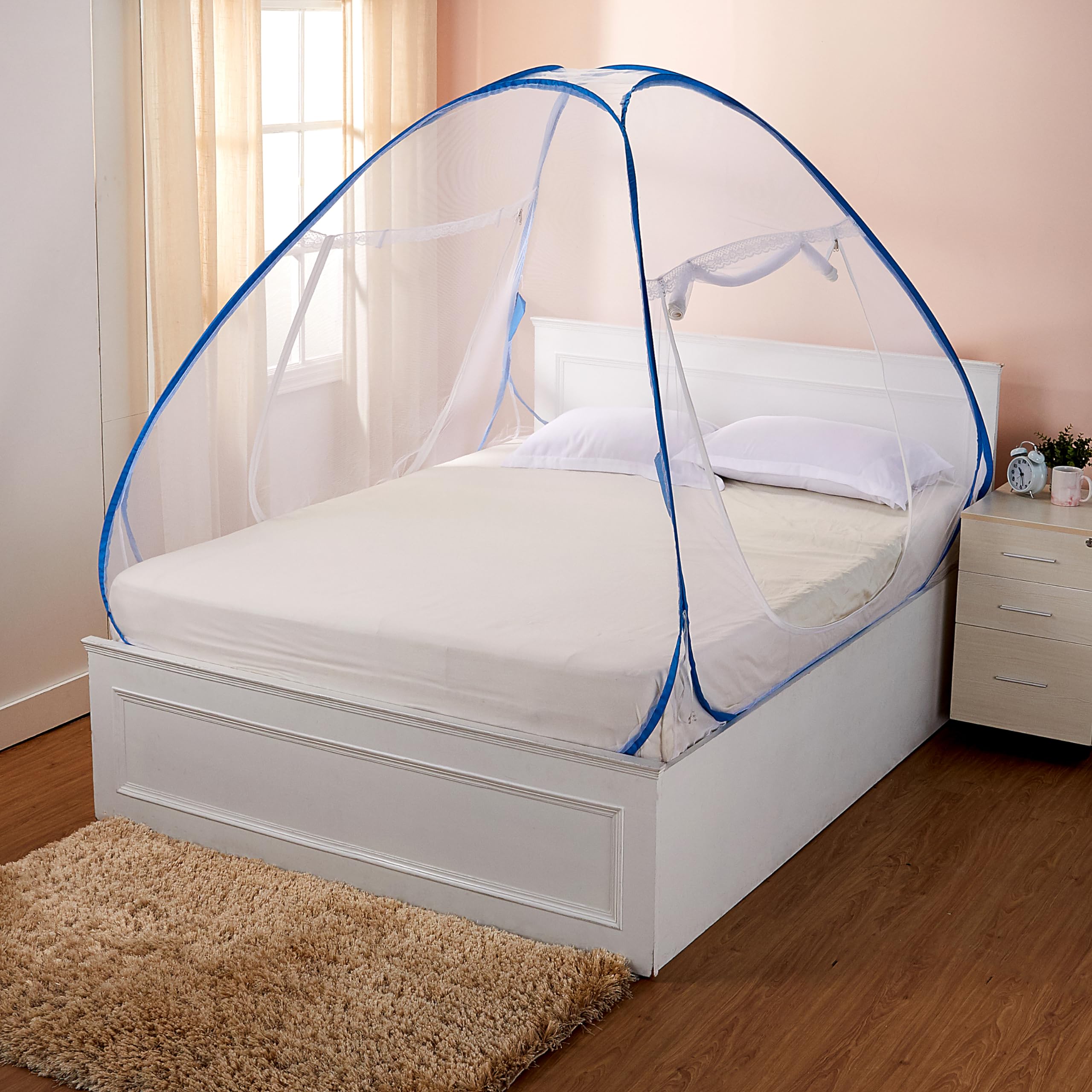 Amazon Brand - Solimo Mosquito Net for Double Bed | King Size Foldable ...