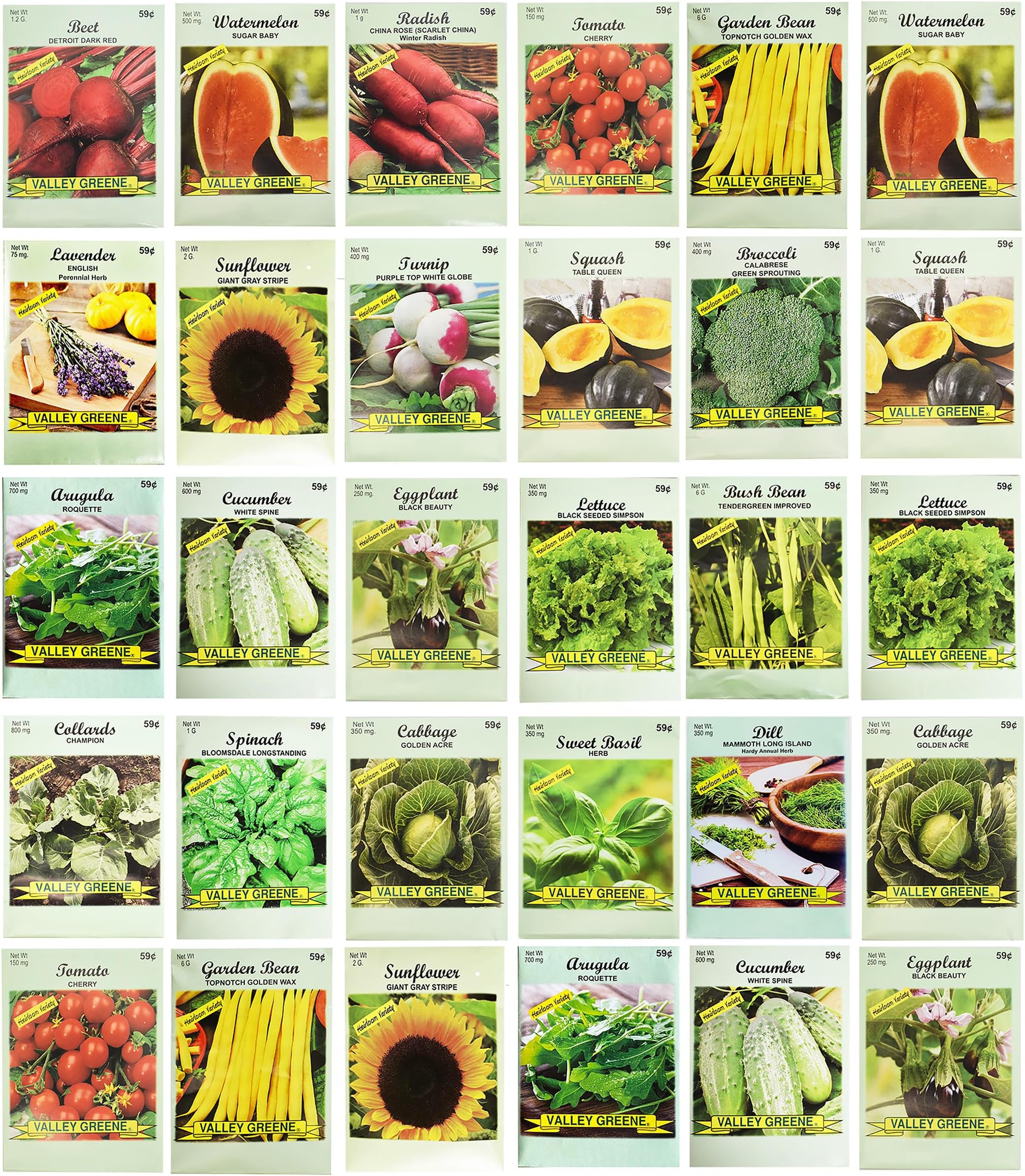 Amazon.com : 30 Assorted Packages of Vegetable Seeds, 15+ Varieties ...