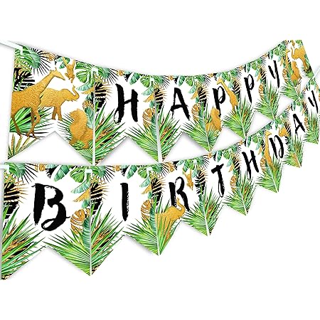 Amazon.com: Thenshop 5 Pieces Jungle Theme Party Supplies Animal Safari ...