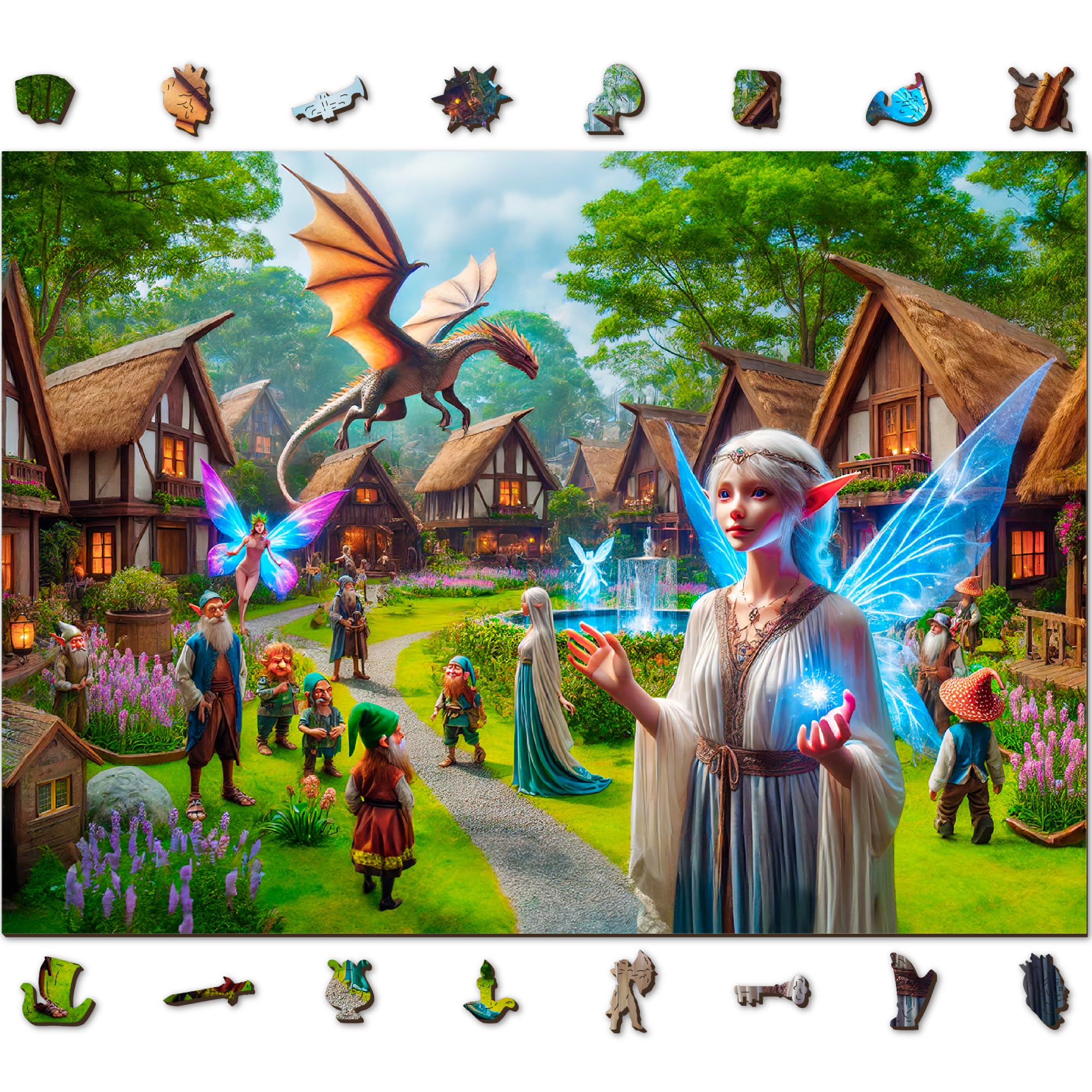 WOODEN.CITY Enchanted Tales: Wooden Jigsaw Puzzles for Adults, 1000 ...