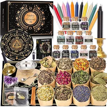 Amazon.com: Witchcraft Supplies Witch Stuff Spell Kit 60PCS, Wiccan ...