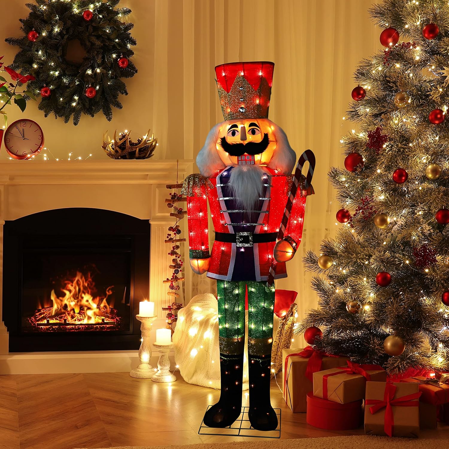 Amazon.com: MUPATER Lighted Nutcracker Outdoor Christmas Decoration ...