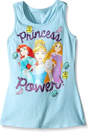 Amazon.com: Disney Little Girls Princess Power Hi Low Tank with Cinched ...