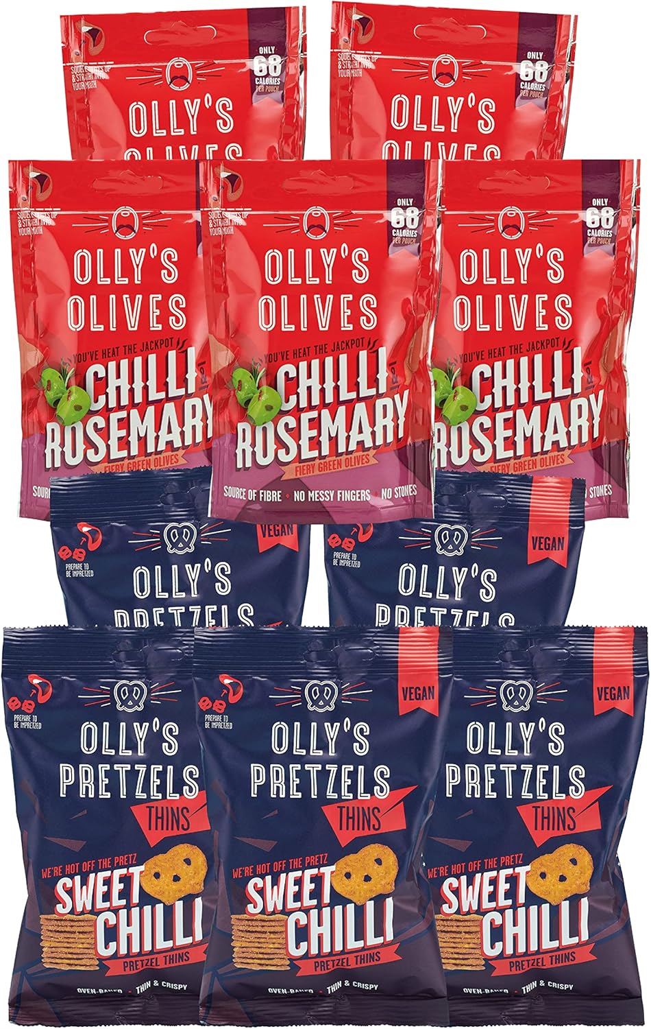 Olly's, Spicy Snack Pack (Pack of 10), x5 Chilli & Rosemary Olives and ...