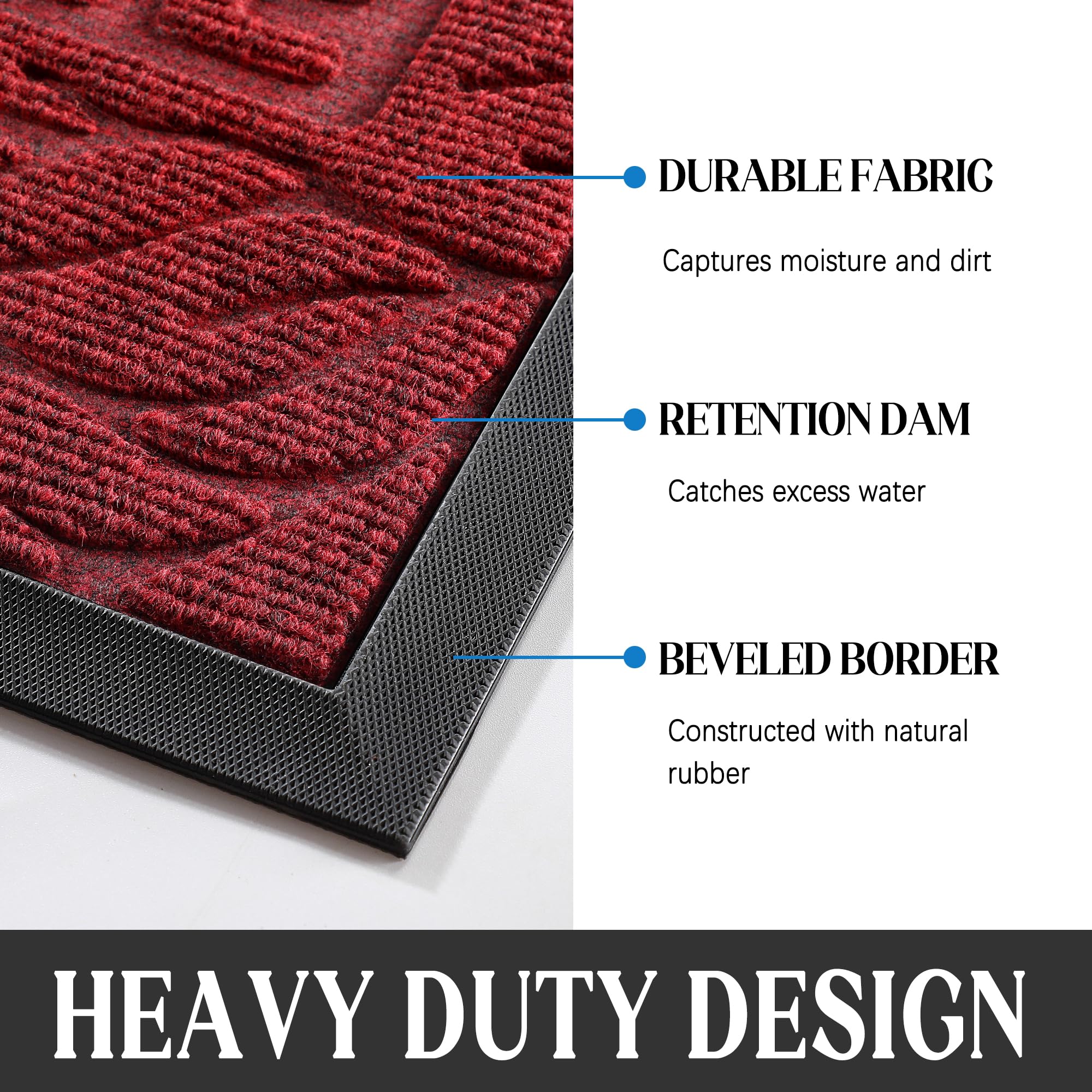 Yimobra Welcome Front Door Mat Outdoor, Heavy Duty Durable Non Slip ...