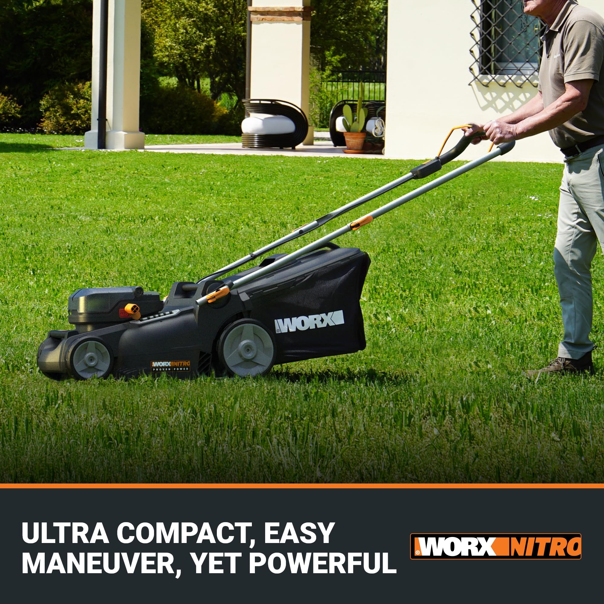 Snapklik.com : WORX Nitro 40V 16" Cordless Lawn Mower w/Brushless Motor ...