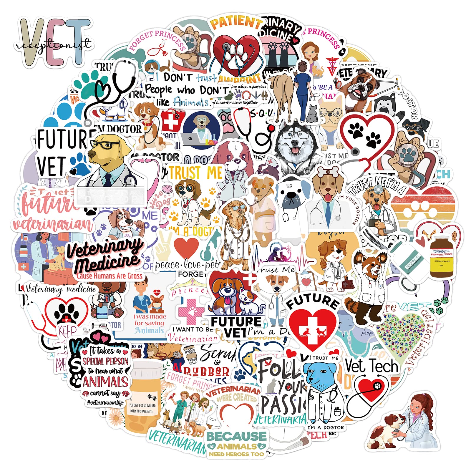 Snapklik.com : 110pcs Vet Stickers,Veterinarian Stickers,Pet Doctor ...