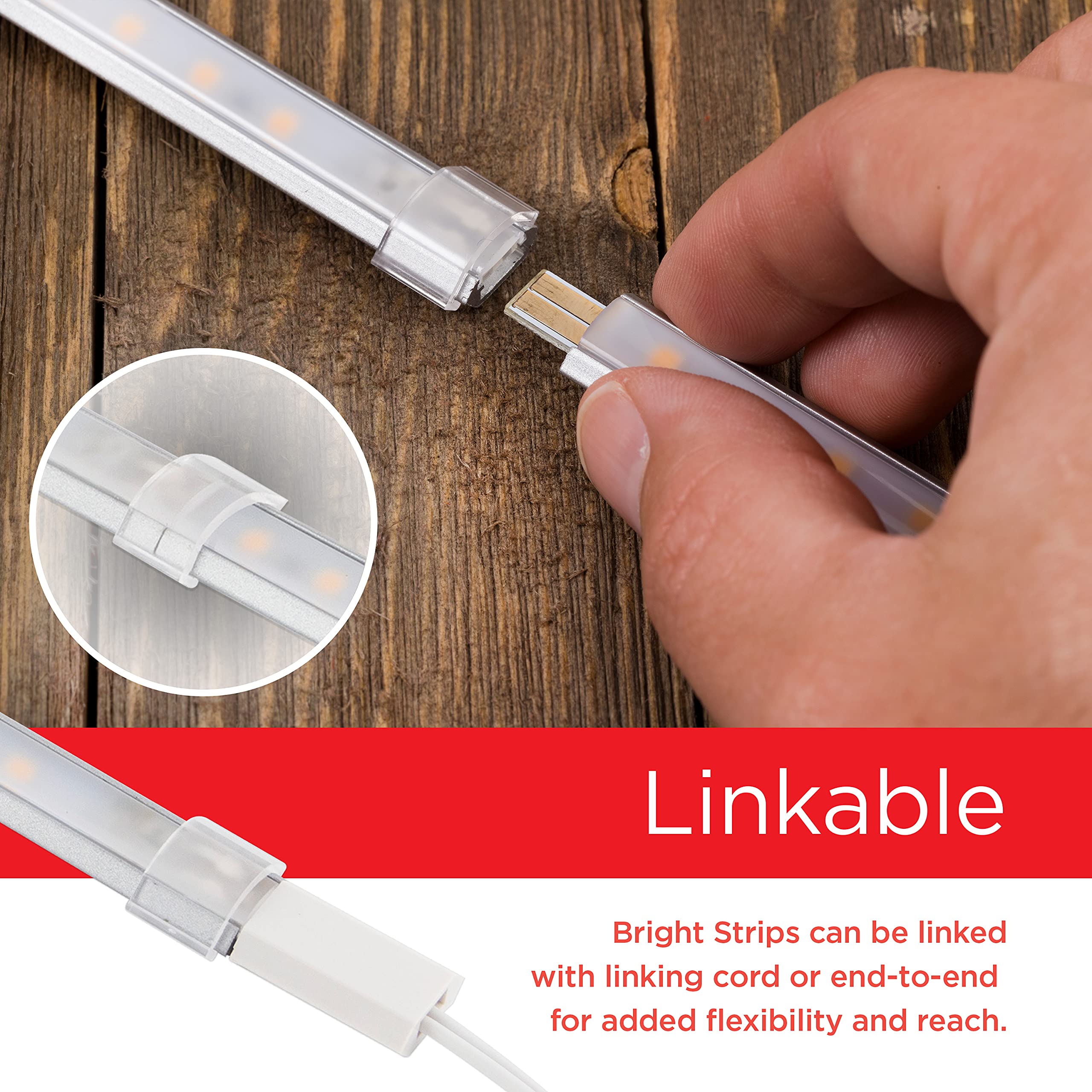 Snapklik.com : 10in. Linkable LED Bright Strips, 4 Pack, 1100 Lumens ...