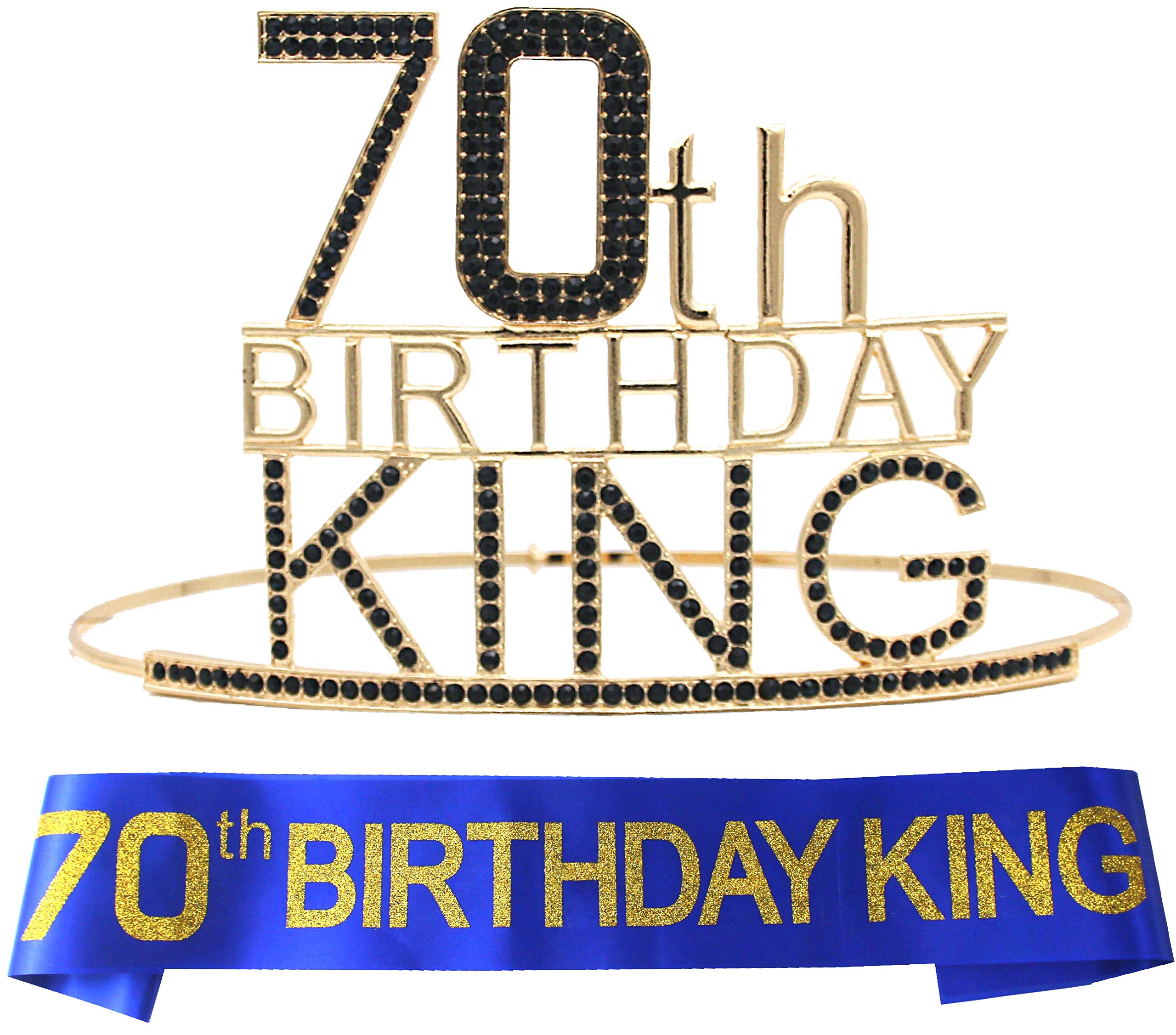 70th Birthday King Crown And Sash For Men Majesty Gold | Desertcart Japan