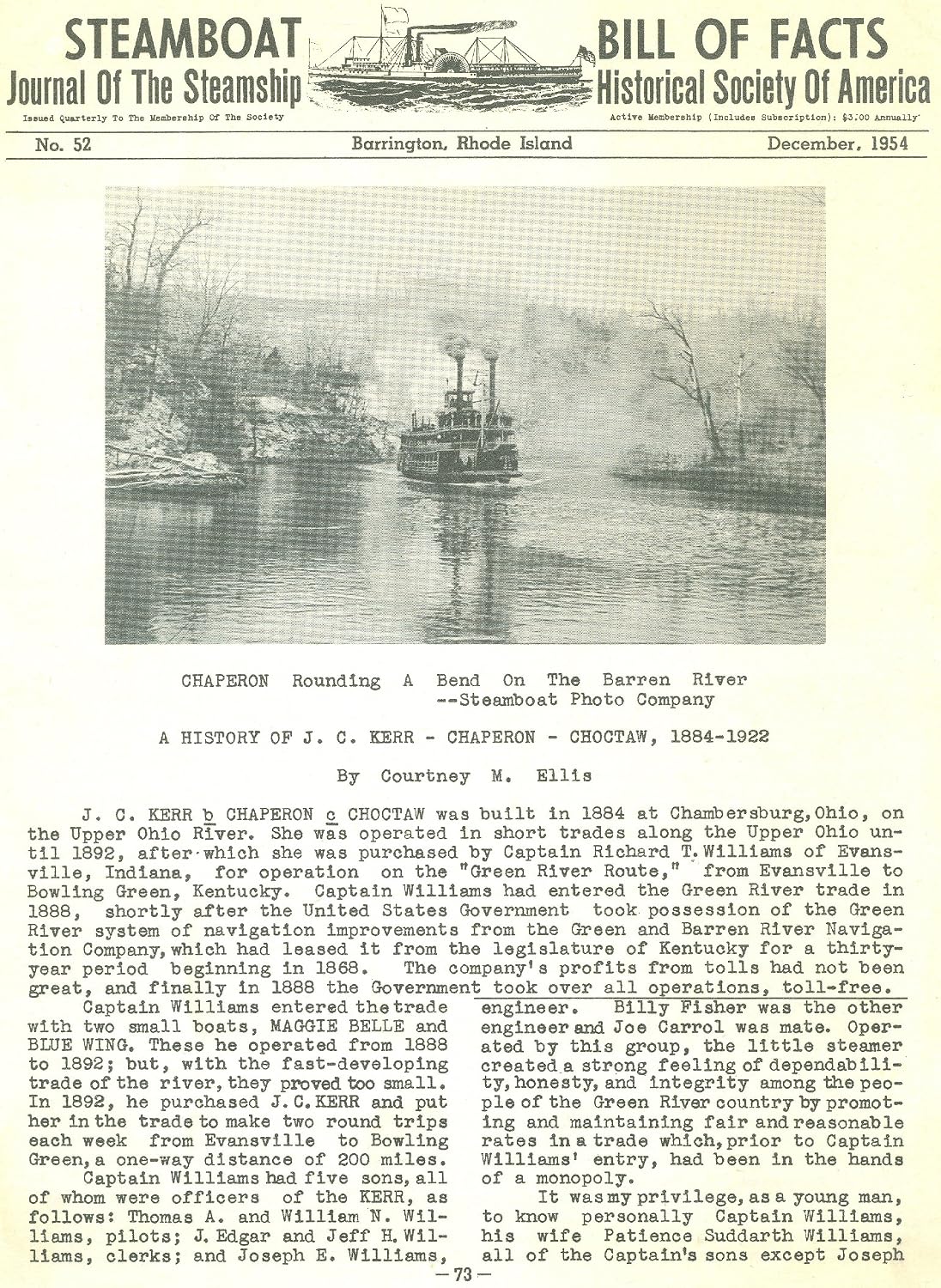 Steamboat Bill Issue 52 December 1954: Steamship Historical Society of ...