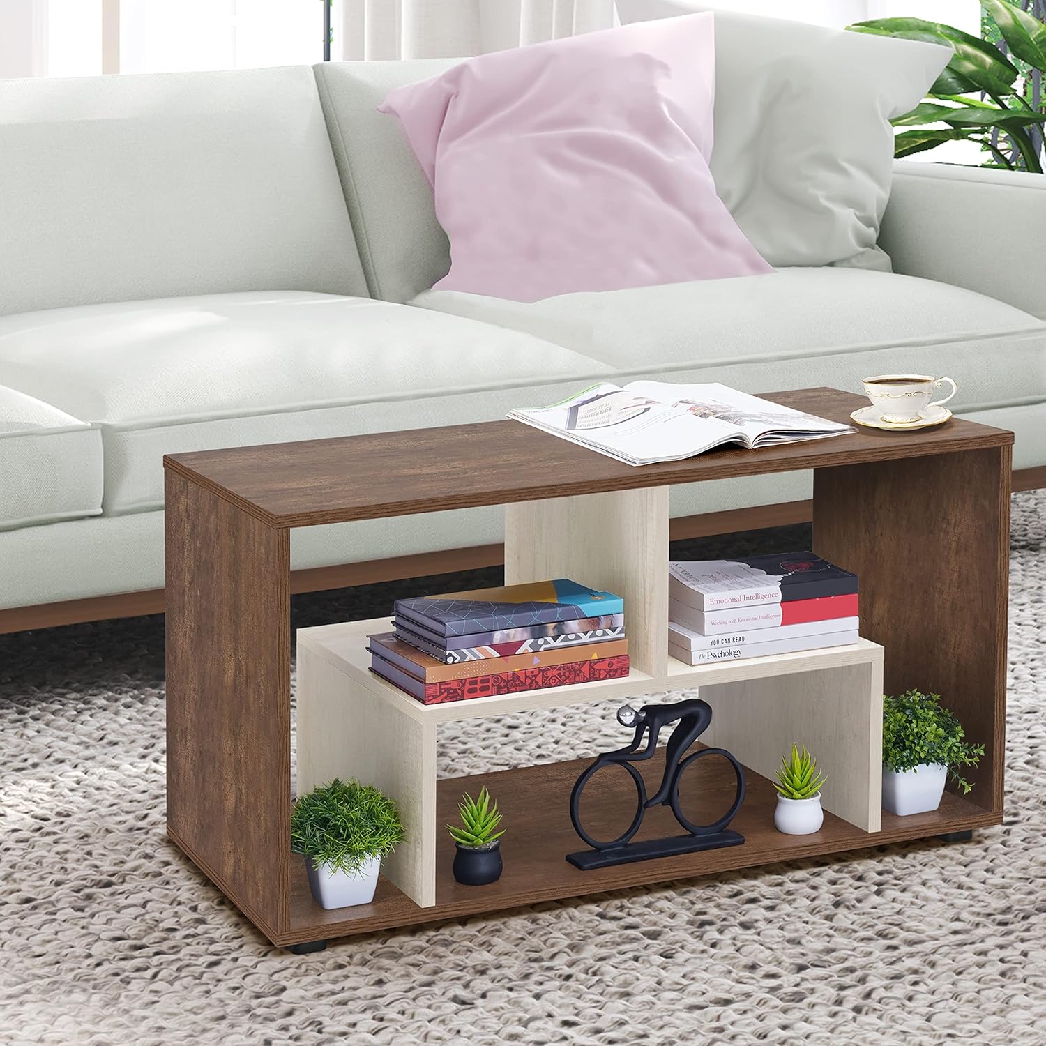 ABOUT SPACE Coffee Table - Teapoy/Tea Table with Storage - Centre Table ...