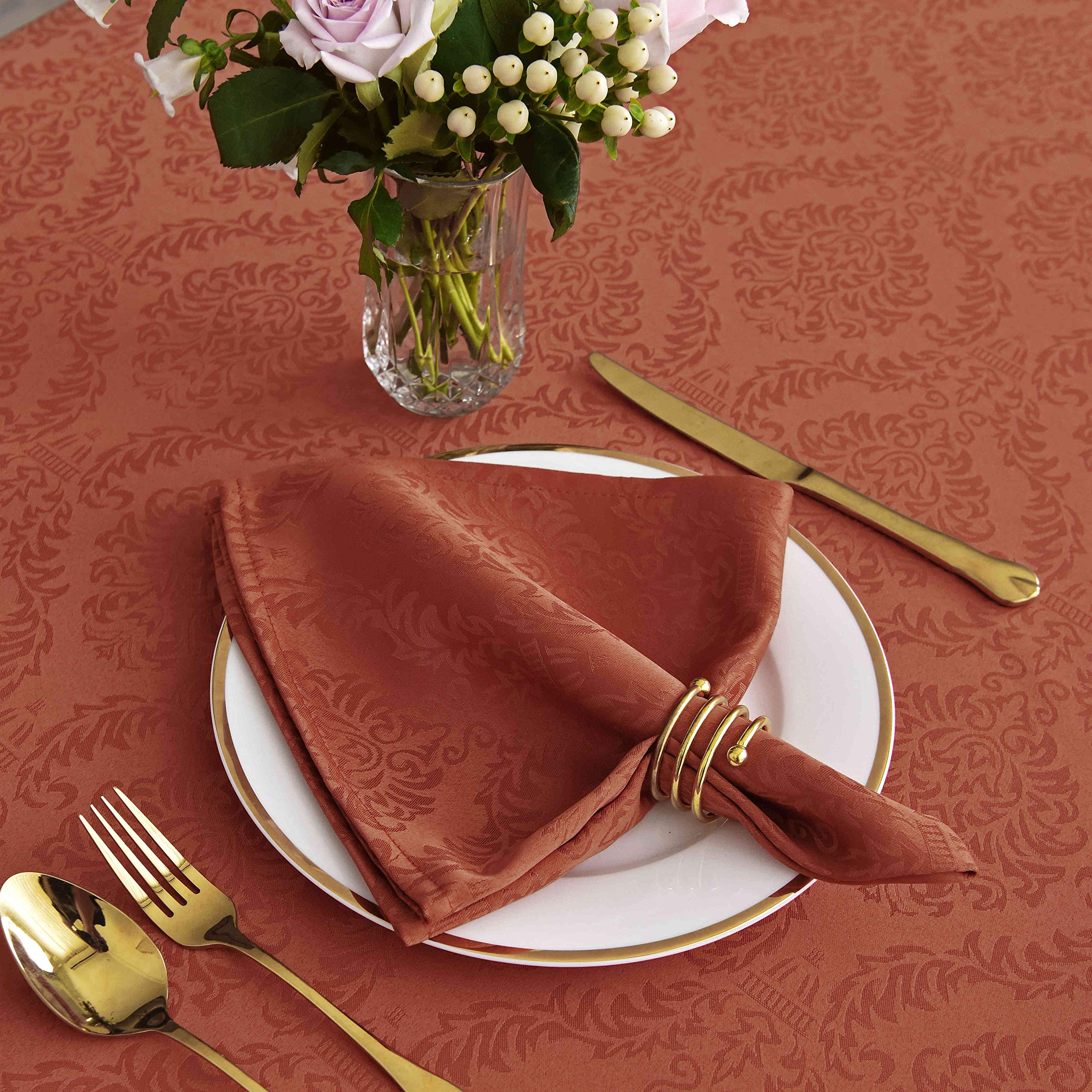 Amazon.com: maxmill Jacquard Cloth Napkin 20 x 20 Inch Damask Pattern ...