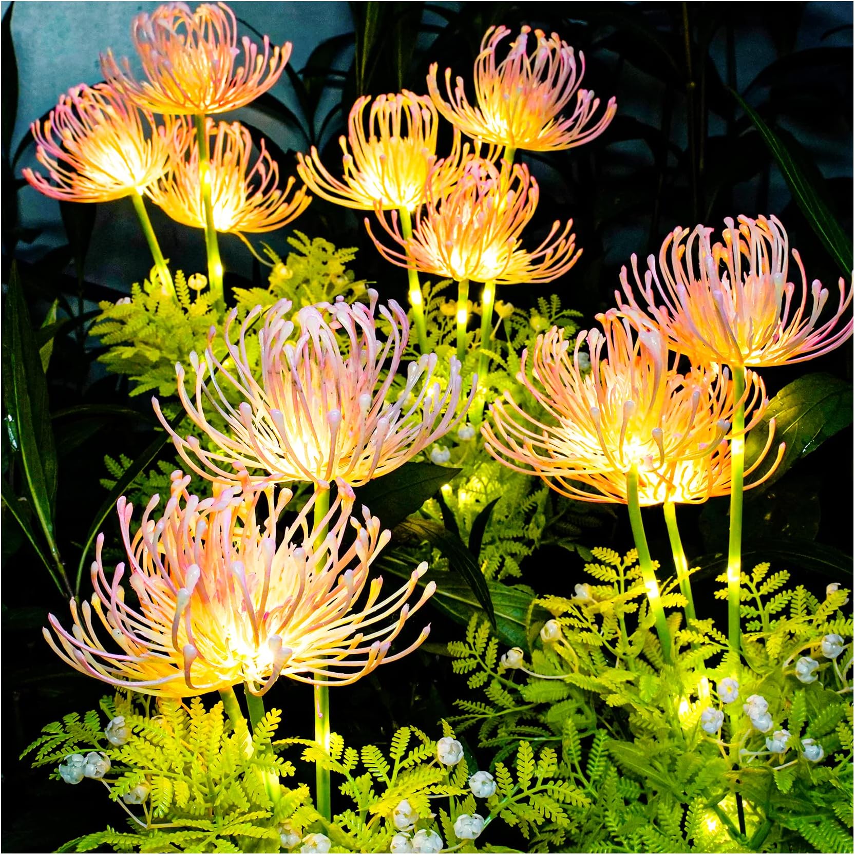Amazon.com : 4 Pack Solar Swaying Bee Lights+3 Pack Solar Flowers ...