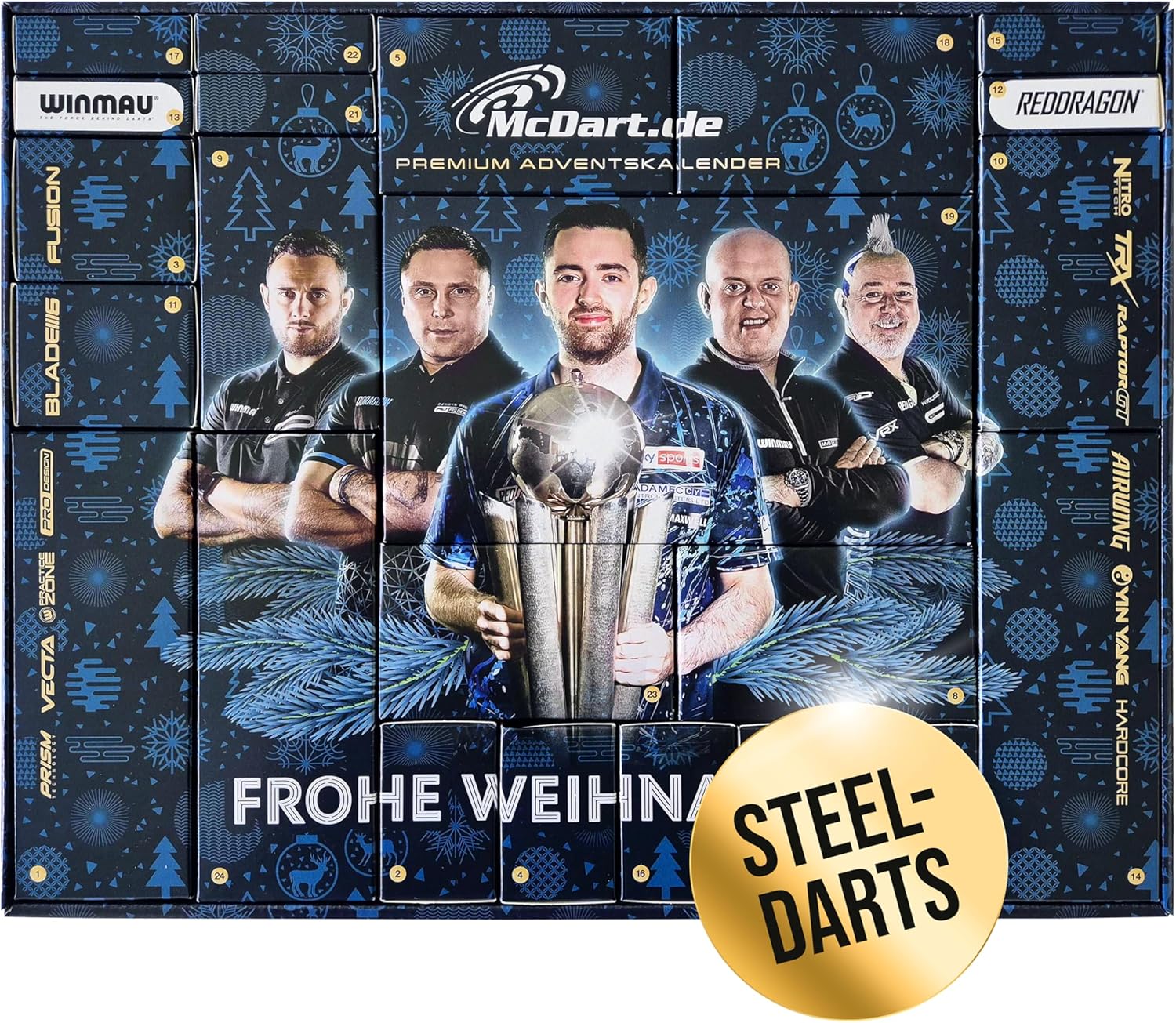 McDart Premium Darts Advent Calendar 2024 for Steel Dart Players ...