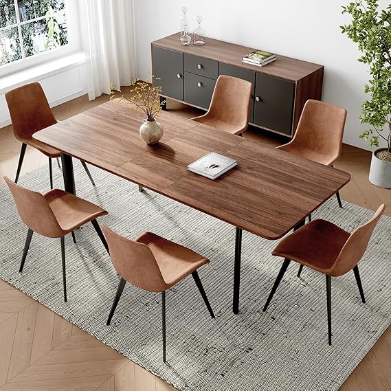 Amazon.com - HIPIHOM 63"- 78.7" Extendable Dining Table Set for 6 ...