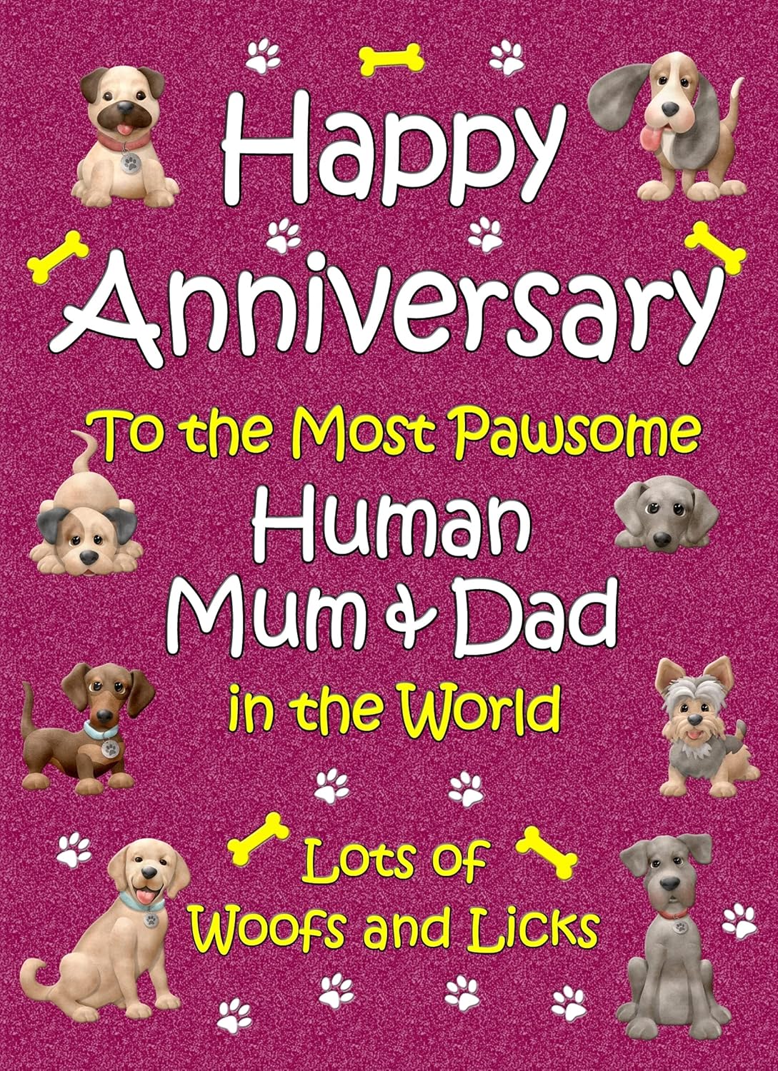 from The Dog Anniversary Card (Human Mum and Dad) : Amazon.co.uk ...