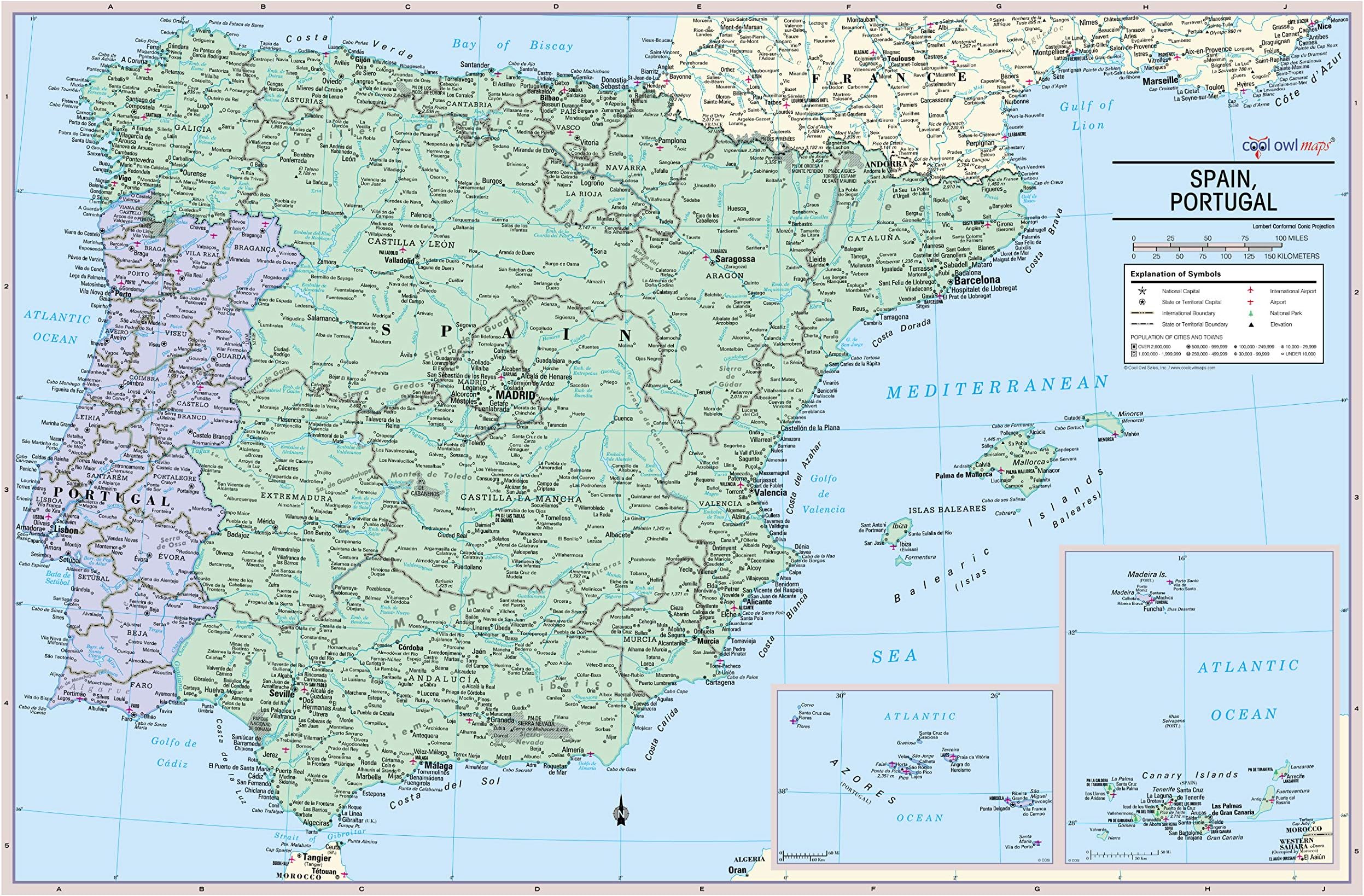 Amazon.com: Gifts Delight Laminated 24x34 Poster: Physical Map - Maps ...