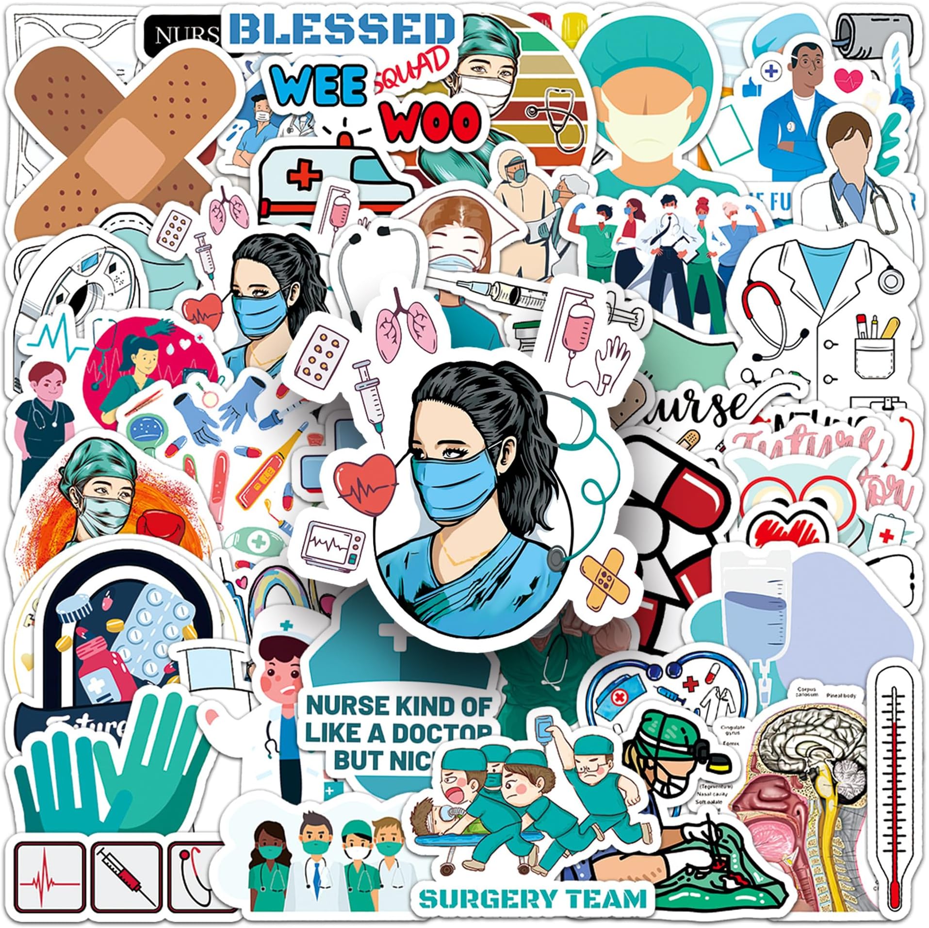 Amazon.com: 20 Pcs Stickers Pack Public Waterproof Health Aesthetic ...