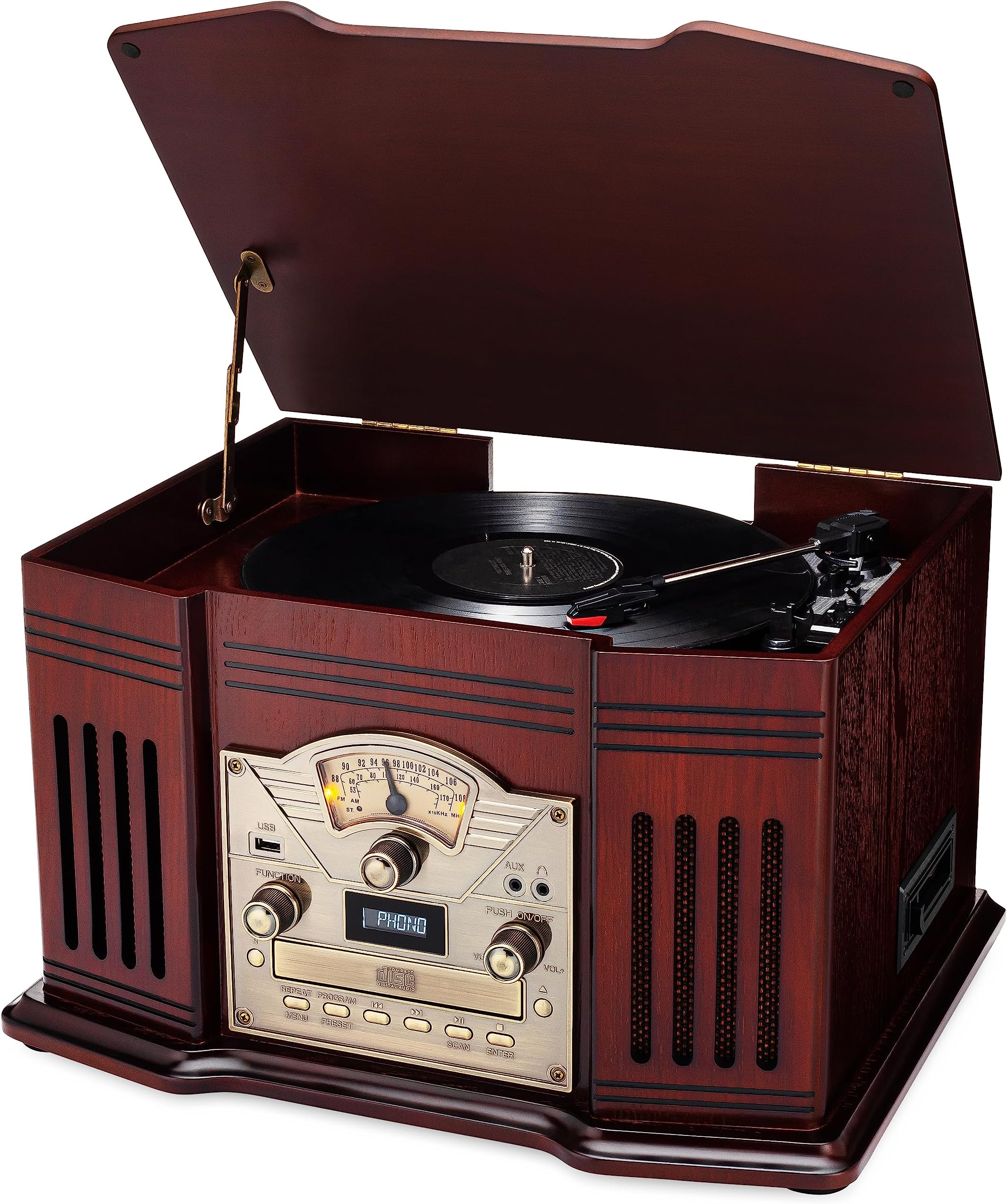Amazon.com: ClearClick All-in-One Turntable with 3-Speed Record Player ...