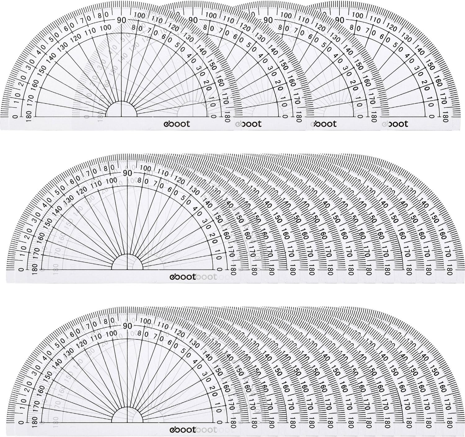 Amazon.com : EBOOT 50 Pcs Math Protractors Plastic Protractor 180 ...