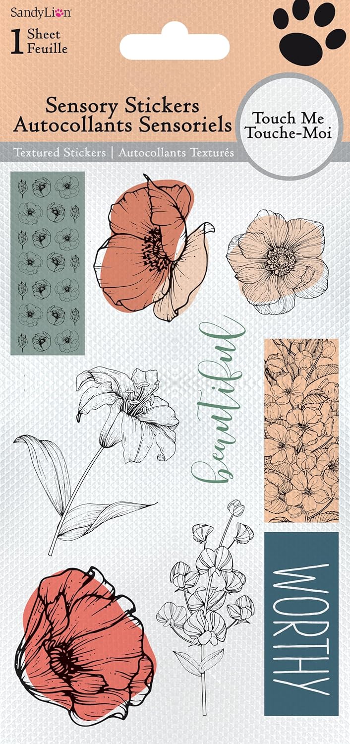 Amazon.com: Line Art - Abstract - Floral - Sensory Sticker - 4 x 8.5 ...